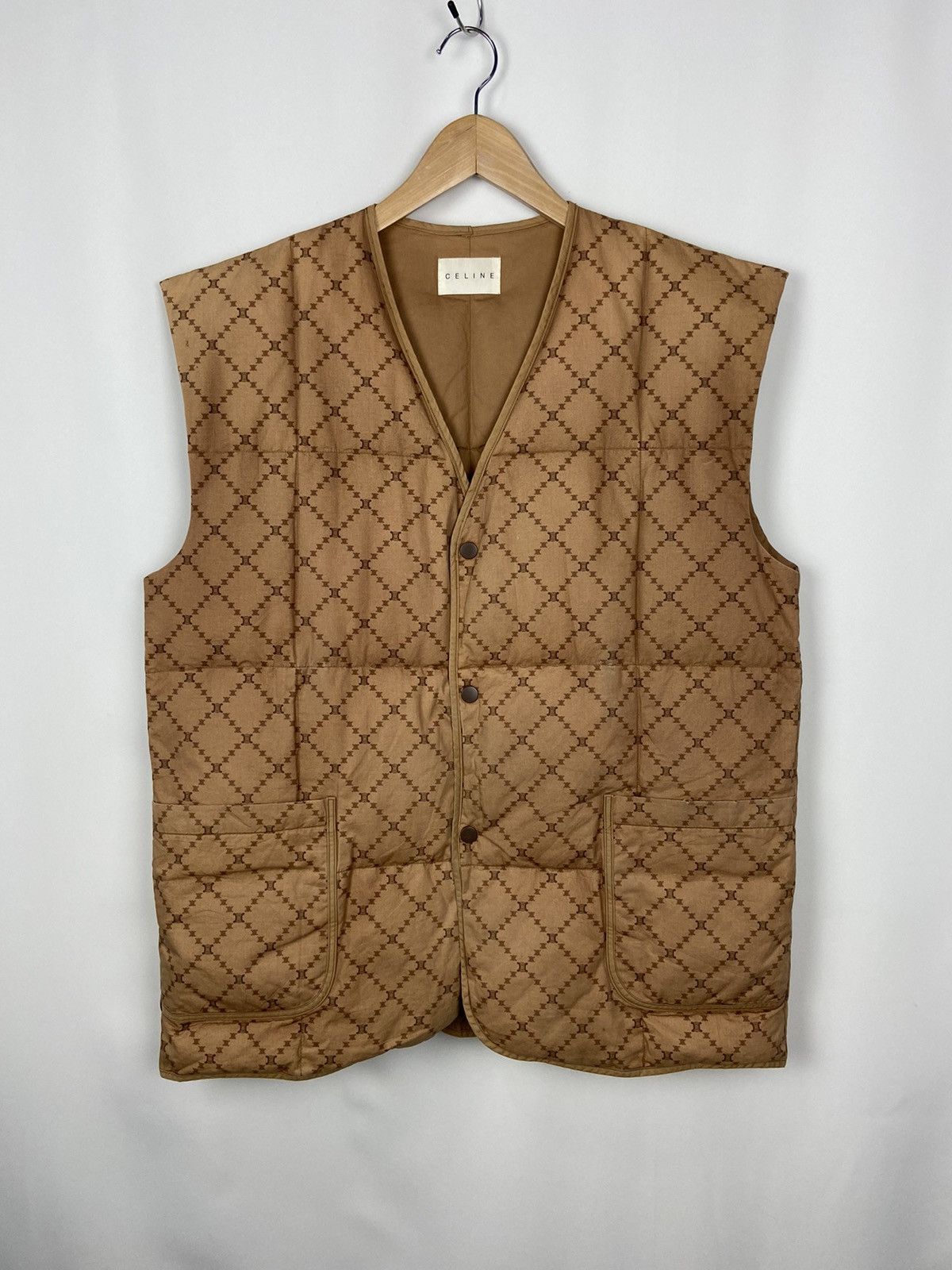 Celine Celine down vest monogram | Grailed