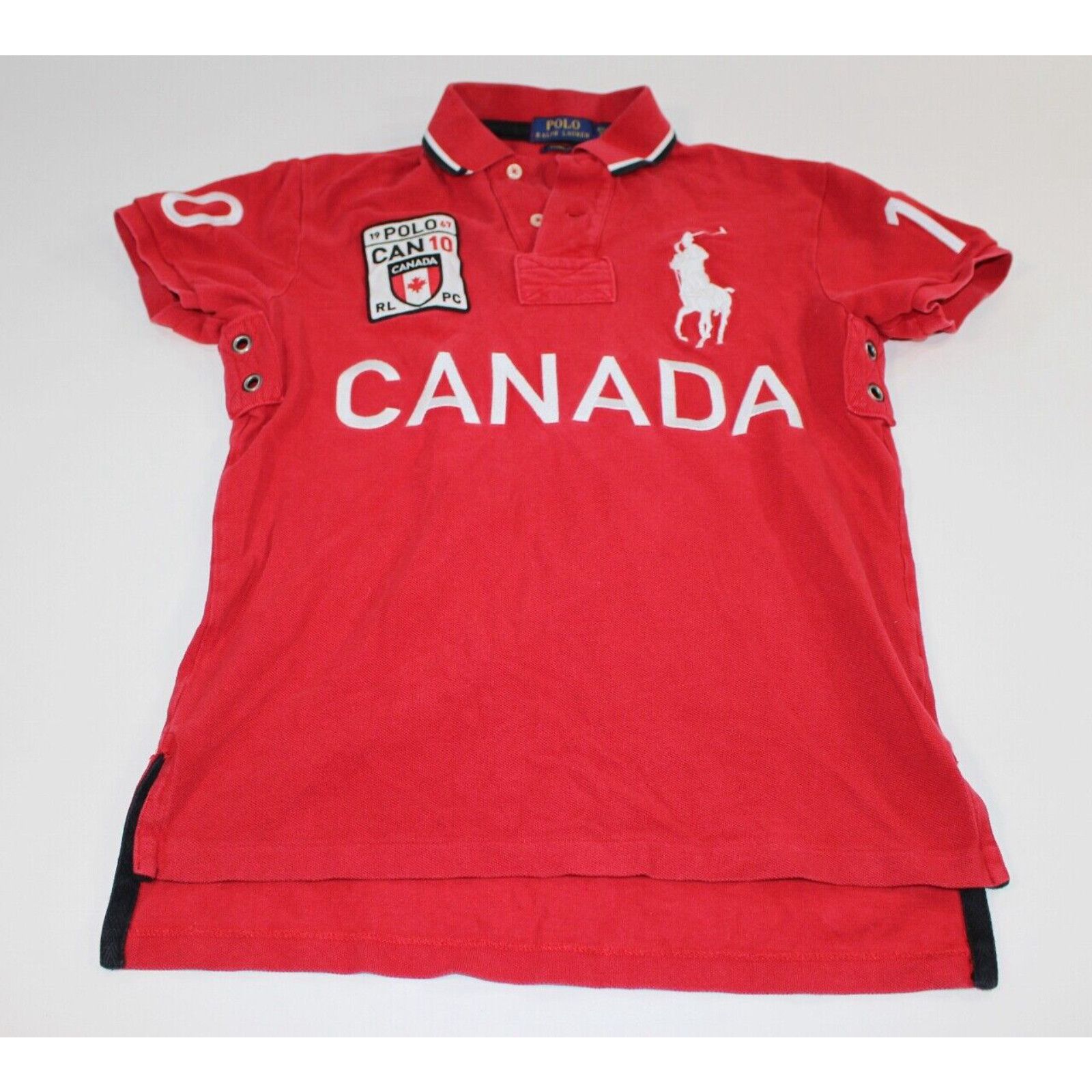 Ralph Lauren Polo Ralph Lauren Red Short Sleeve Canada 10 XS White Xtra ...