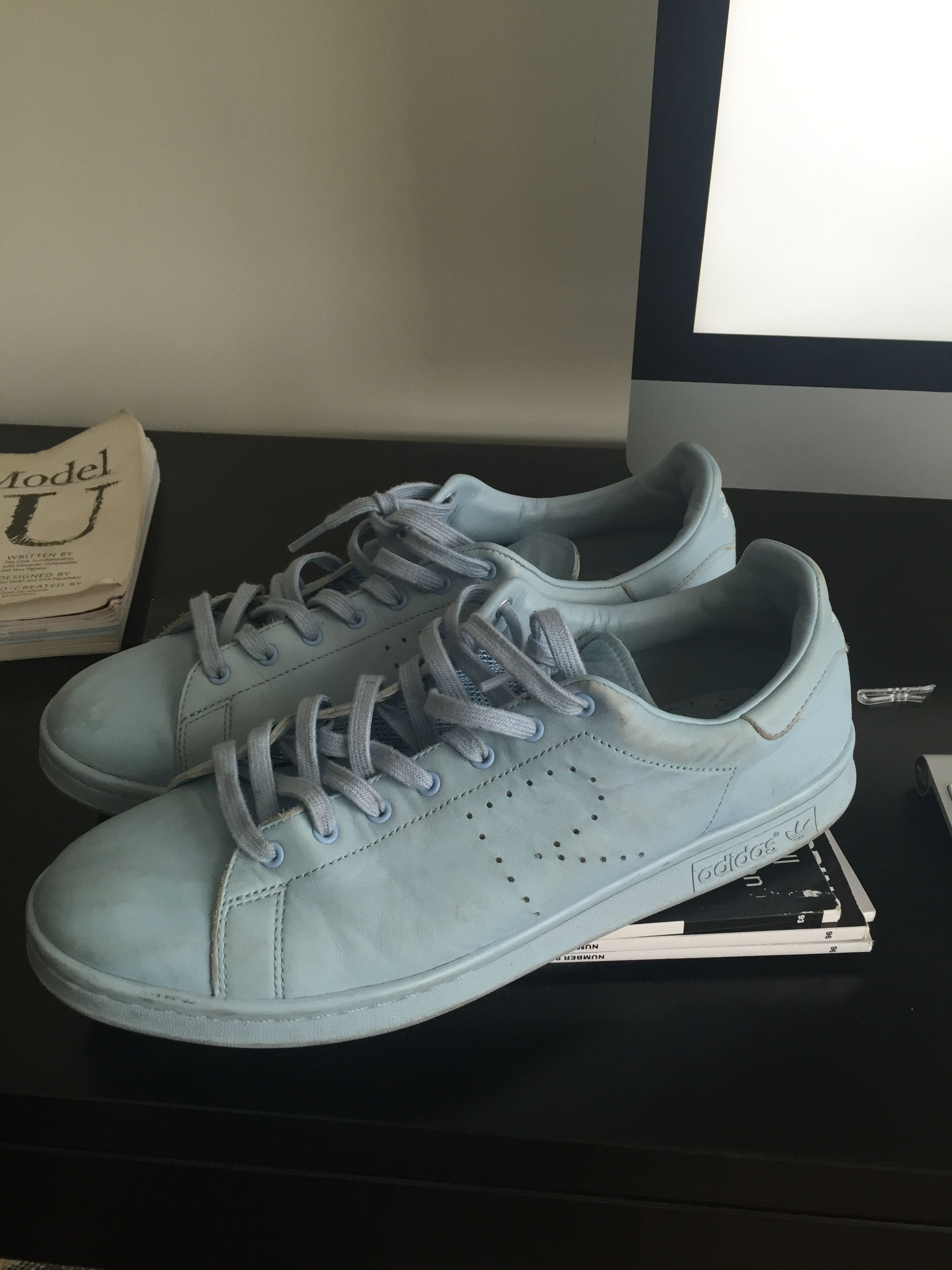 Adidas × Raf Simons Stan Smith (light blue) | Grailed