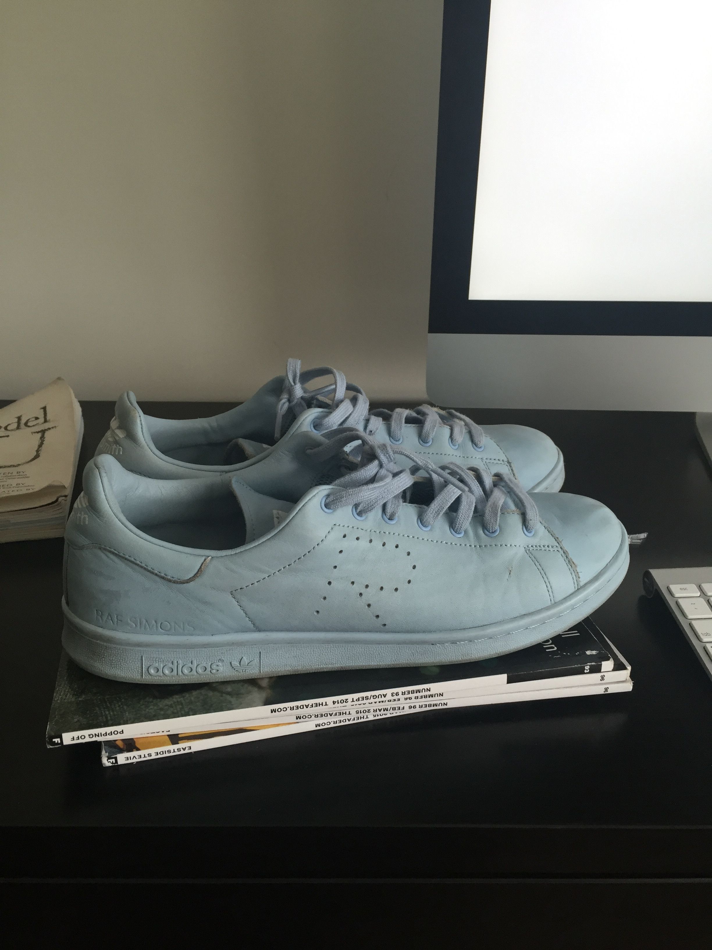 Adidas × Raf Simons Stan Smith (light blue) | Grailed