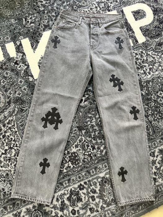 Chrome Hearts Chrome hearts denim jeans patchwork | Grailed