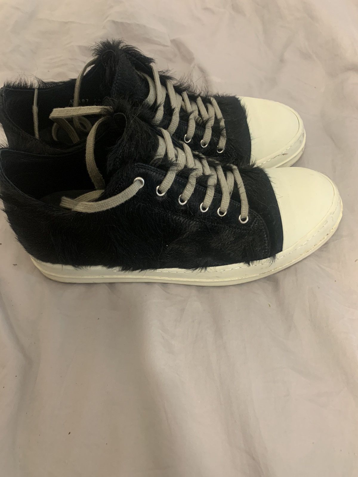 Rick Owens Black Rick Owens pony hair ramone lows | Grailed