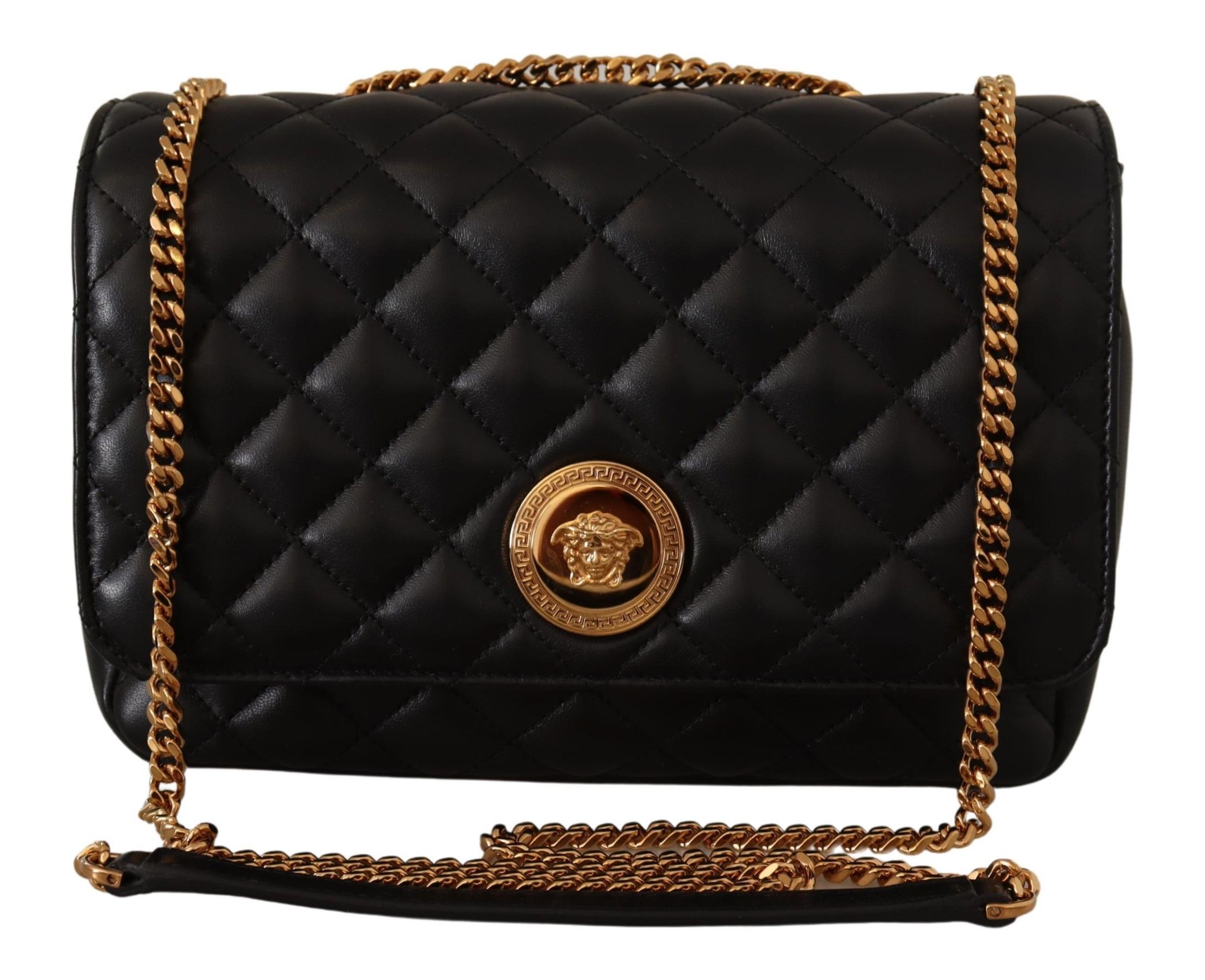 Versace Versace Black Nappa Leather Medusa Shoulder Bag | Grailed
