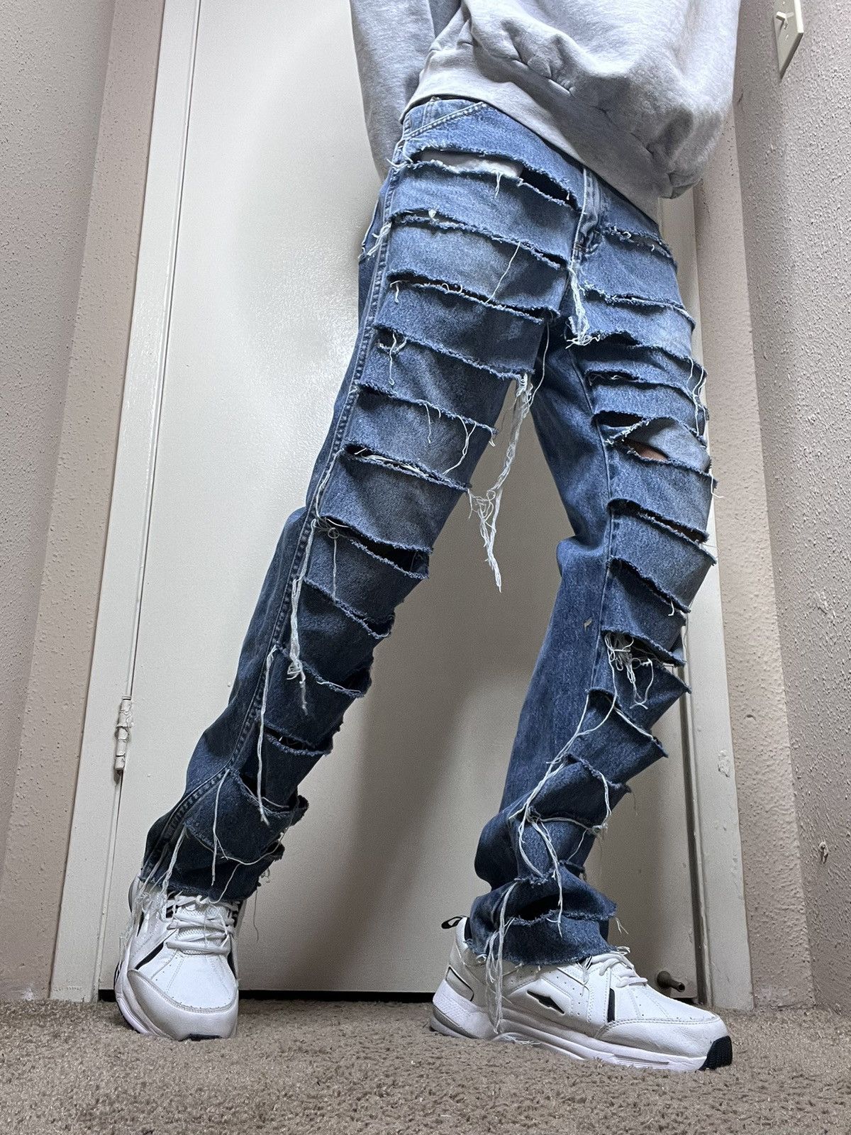 Hype × Streetwear × Vintage Rockstar Ripped Denim Jeans | Grailed