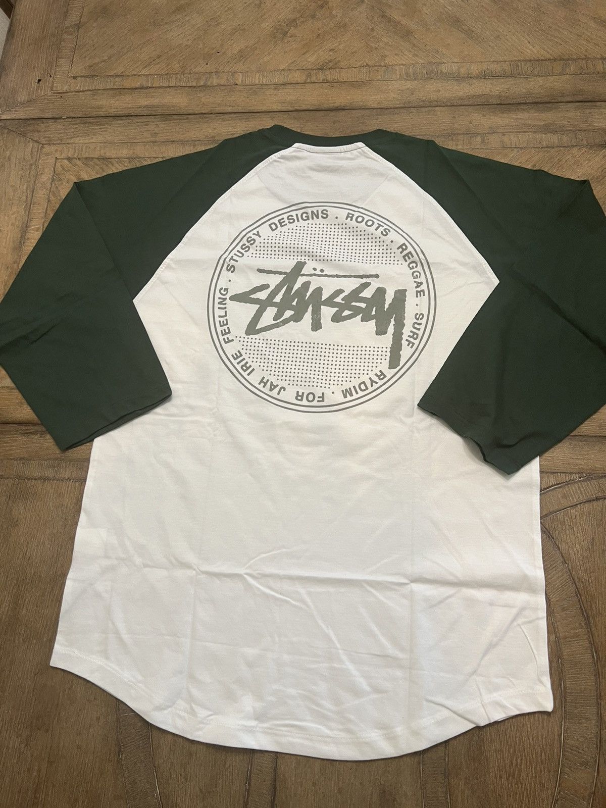 Vintage Stussy 3/4 Baseball Script Tee | Grailed