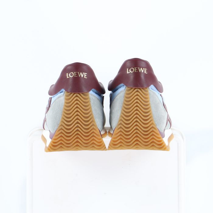 Loewe Light Blue and Burgundy Suede Flow Runners | Grailed