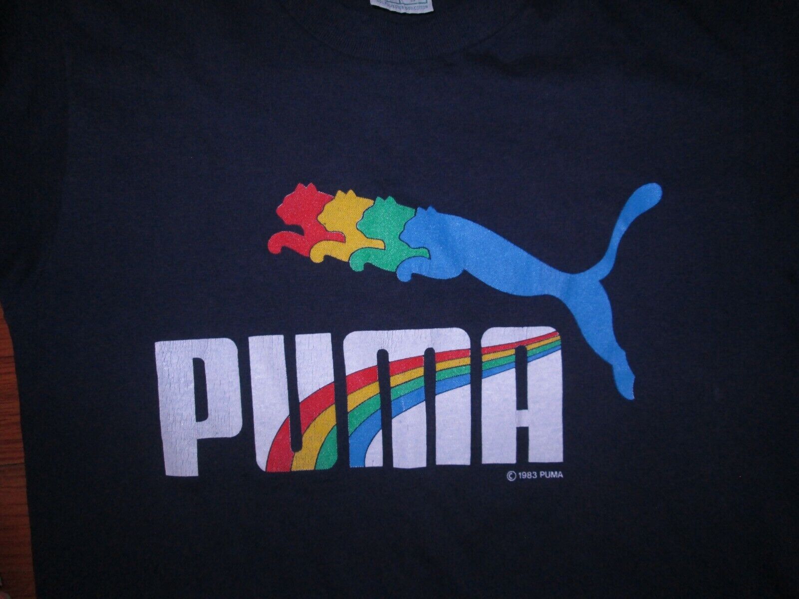 Puma AUTHENTIC Vintage 1980s 1983 PUMA Rainbow shoe T SHirt Men S | Grailed