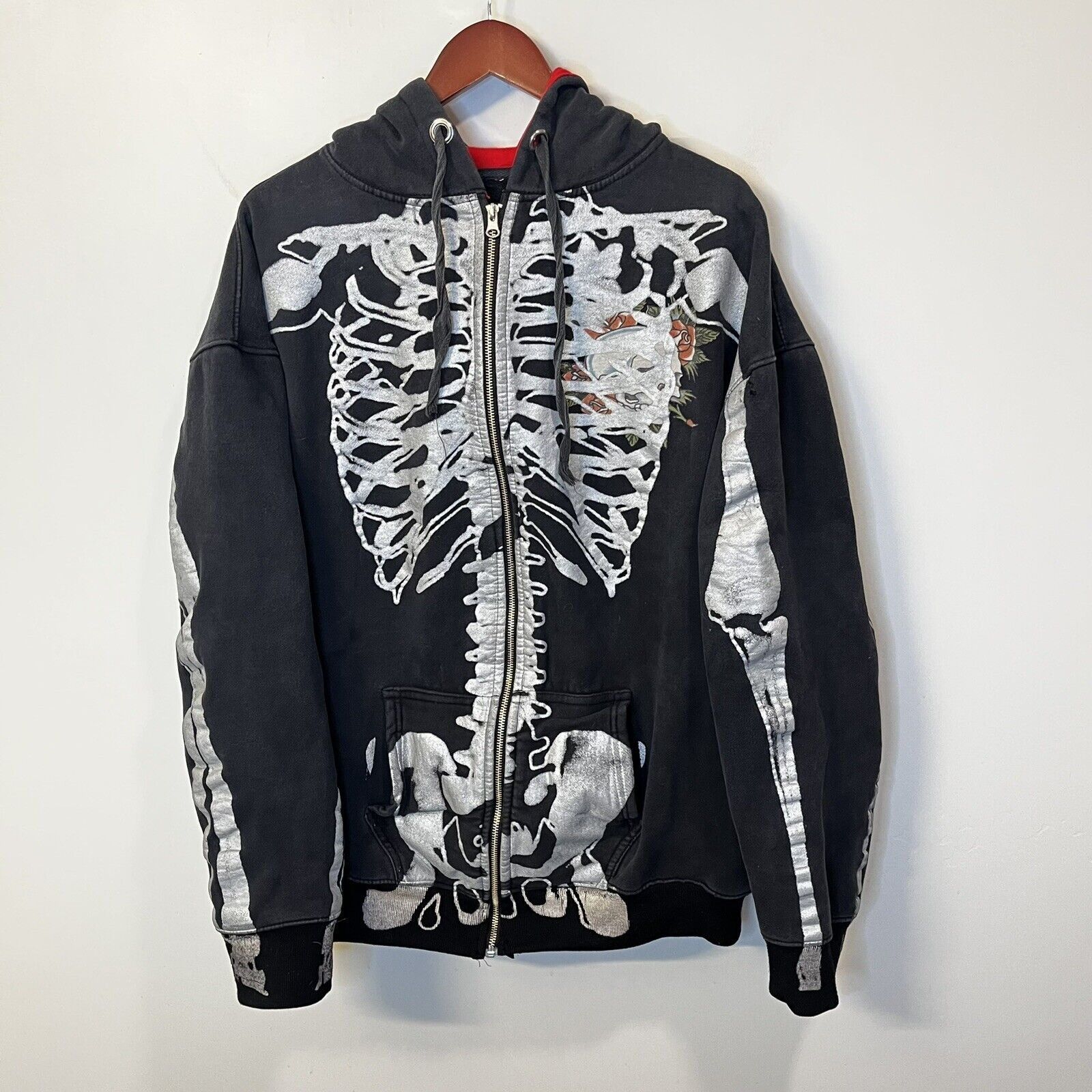 Ed Hardy × Vintage Ed Hardy Tiger Skeleton Full Zip Up Hoodie ...