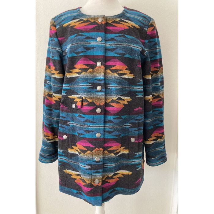 Pendleton Pendleton L Jacket Coat Aztec Southwestern Tribal 100% Wool ...