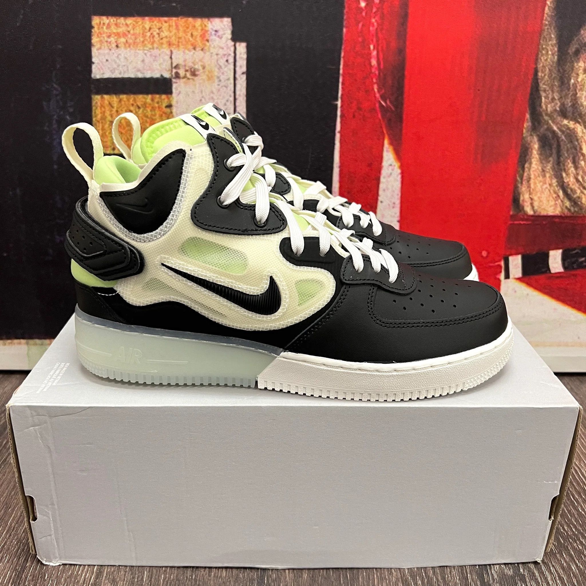 Nike Nike Air Force 1 Mid React Sail / Ghost Green Neon AF1 | Grailed
