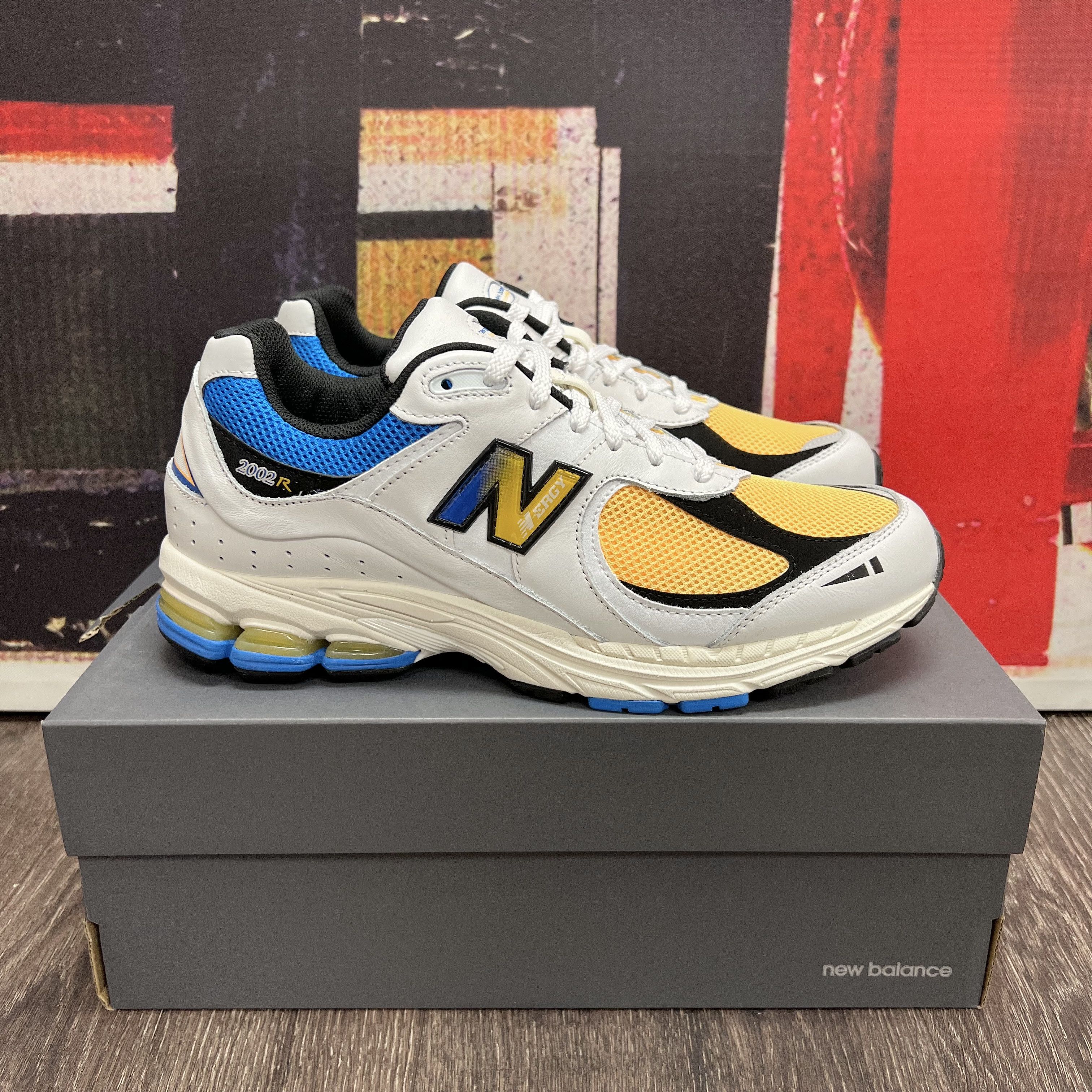 New Balance New Balance 2002R Vibrant Apricot Yellow / White / Blue ...