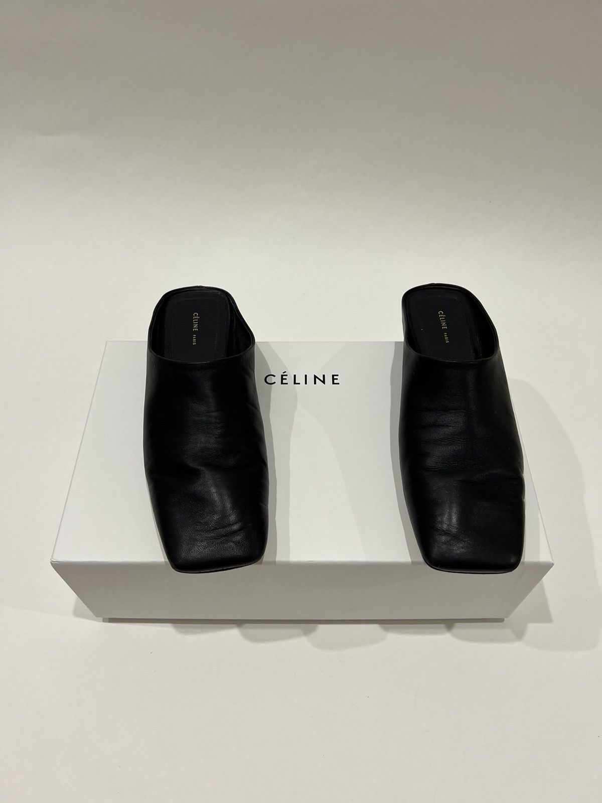 Celine Phoebe philo old céline babouche square toe mules | Grailed