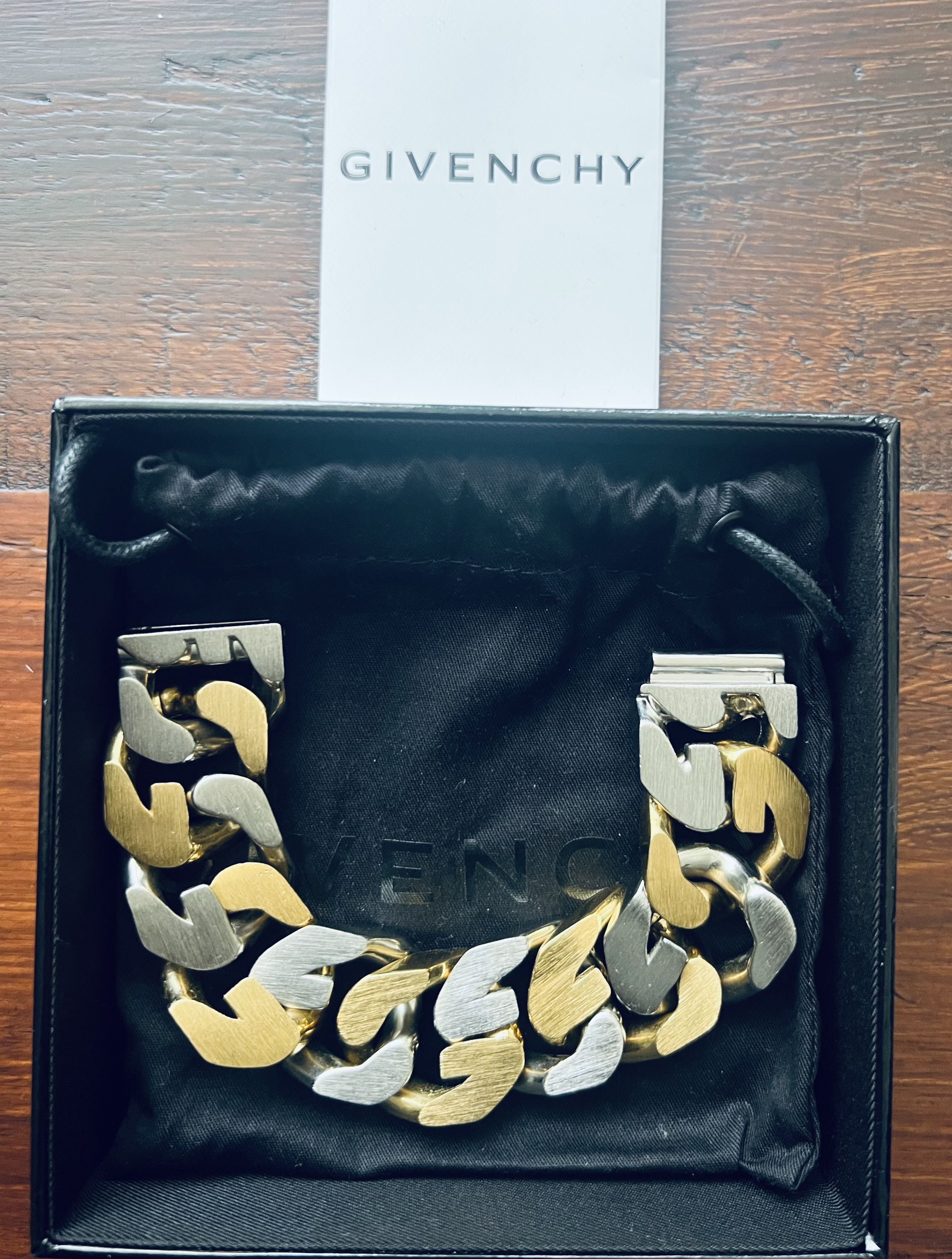 Givenchy GIVENCHY G CHAIN Bracelet GOLD and SILVER w/ORIG. BOX | Grailed