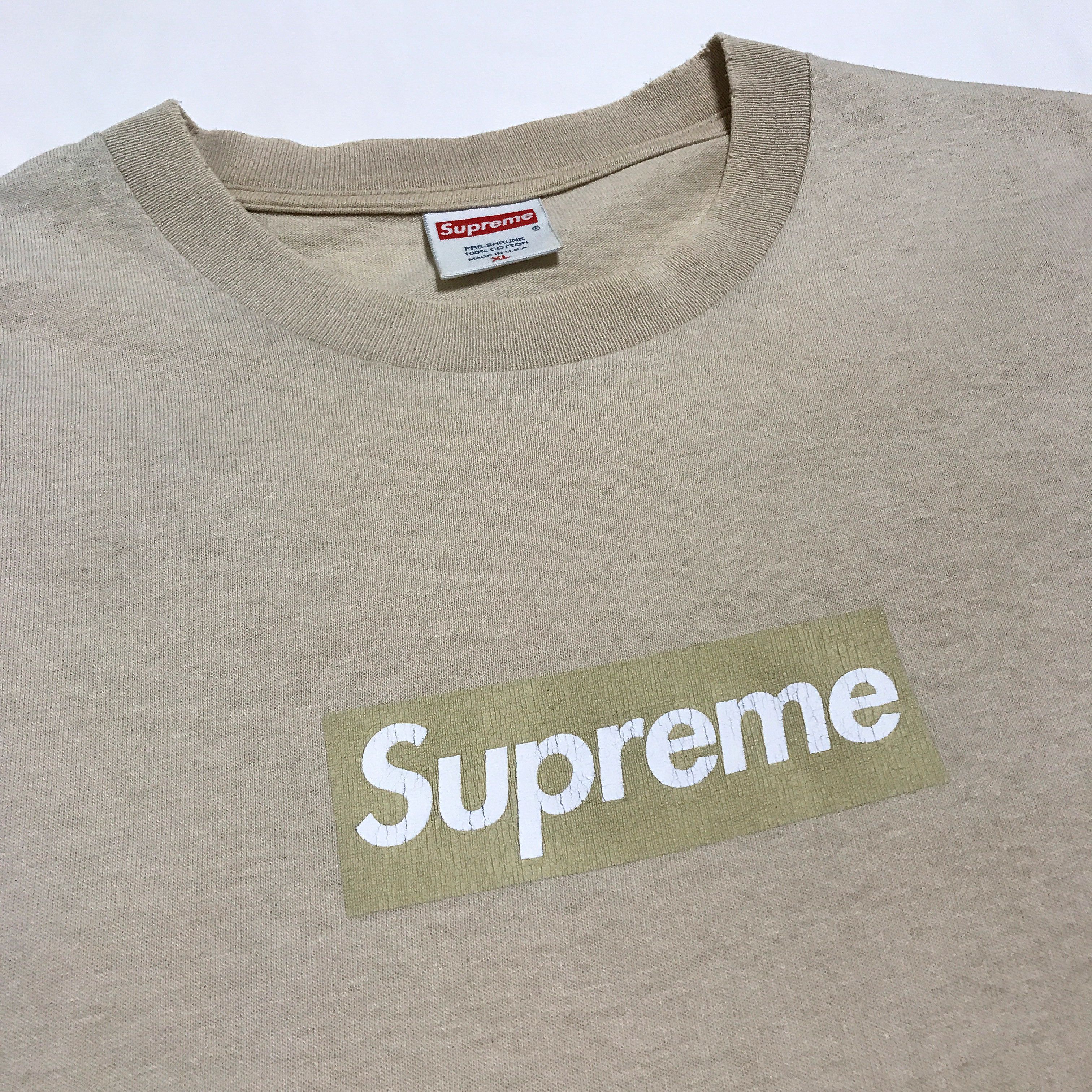 Supreme Supreme Tan Box Logo Tee 2003 | Grailed