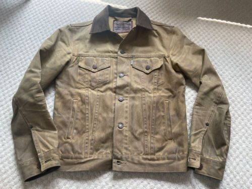 Levi's Filson X Levi’s Waxed Tin Cloth Tan Trucker Jacket Oil Wax | Grailed