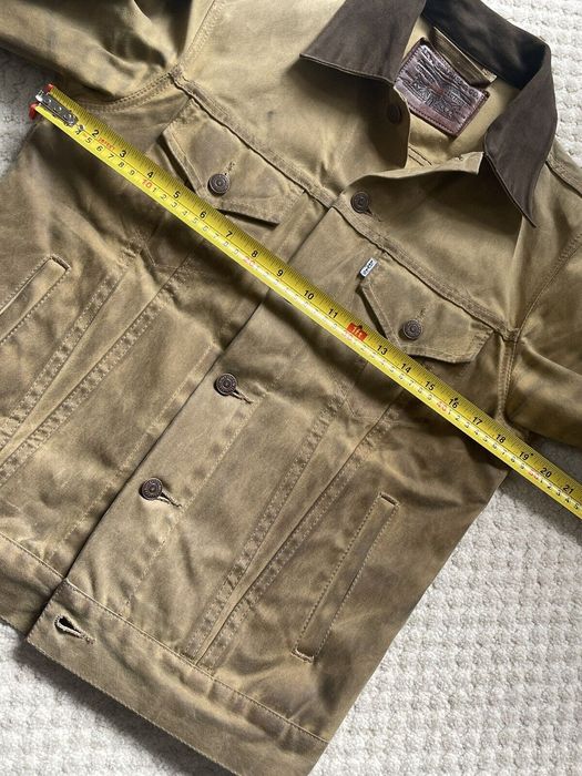 Levi's Filson X Levi’s Waxed Tin Cloth Tan Trucker Jacket Oil Wax | Grailed