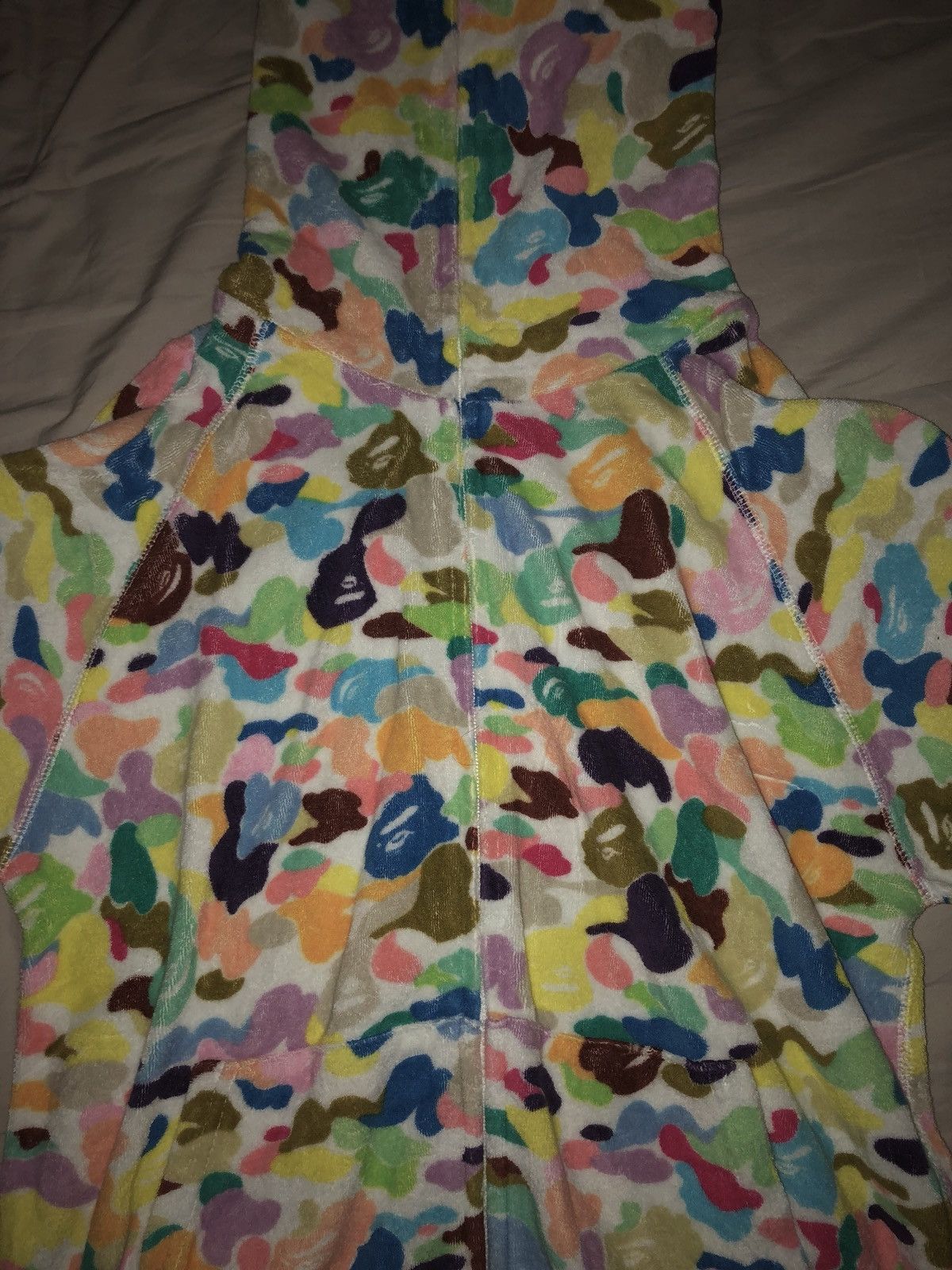 Bape Muticolour Cotton Candy Rainbow Camo Towel Zip Up Hoodie | Grailed