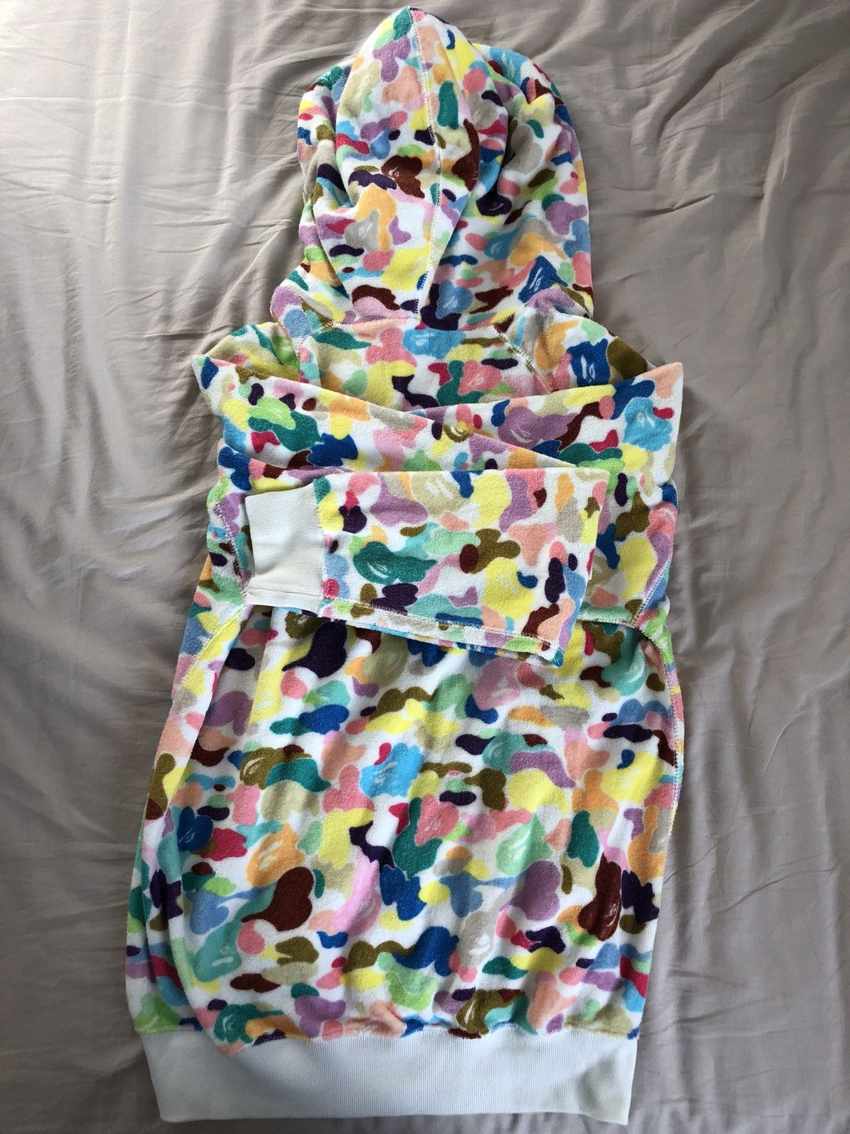 Bape Muticolour Cotton Candy Rainbow Camo Towel Zip Up Hoodie | Grailed