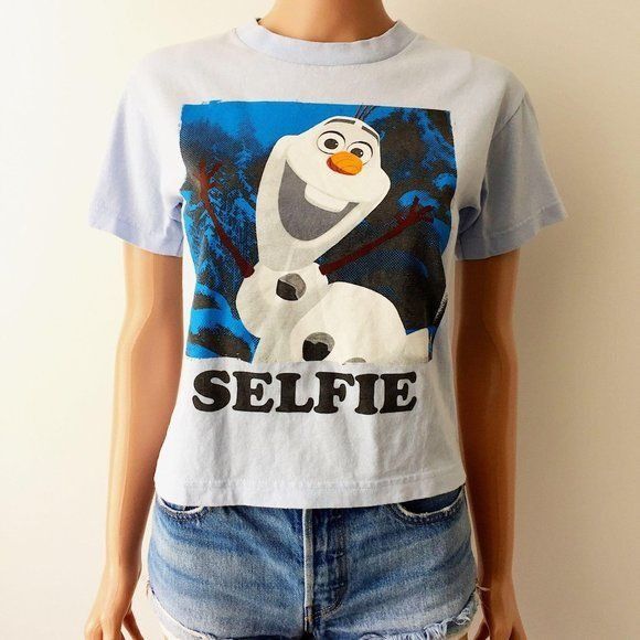 Urban Outfitters Disney Frozen Olaf Selfie Graphic Tee T Shirt 100% ...