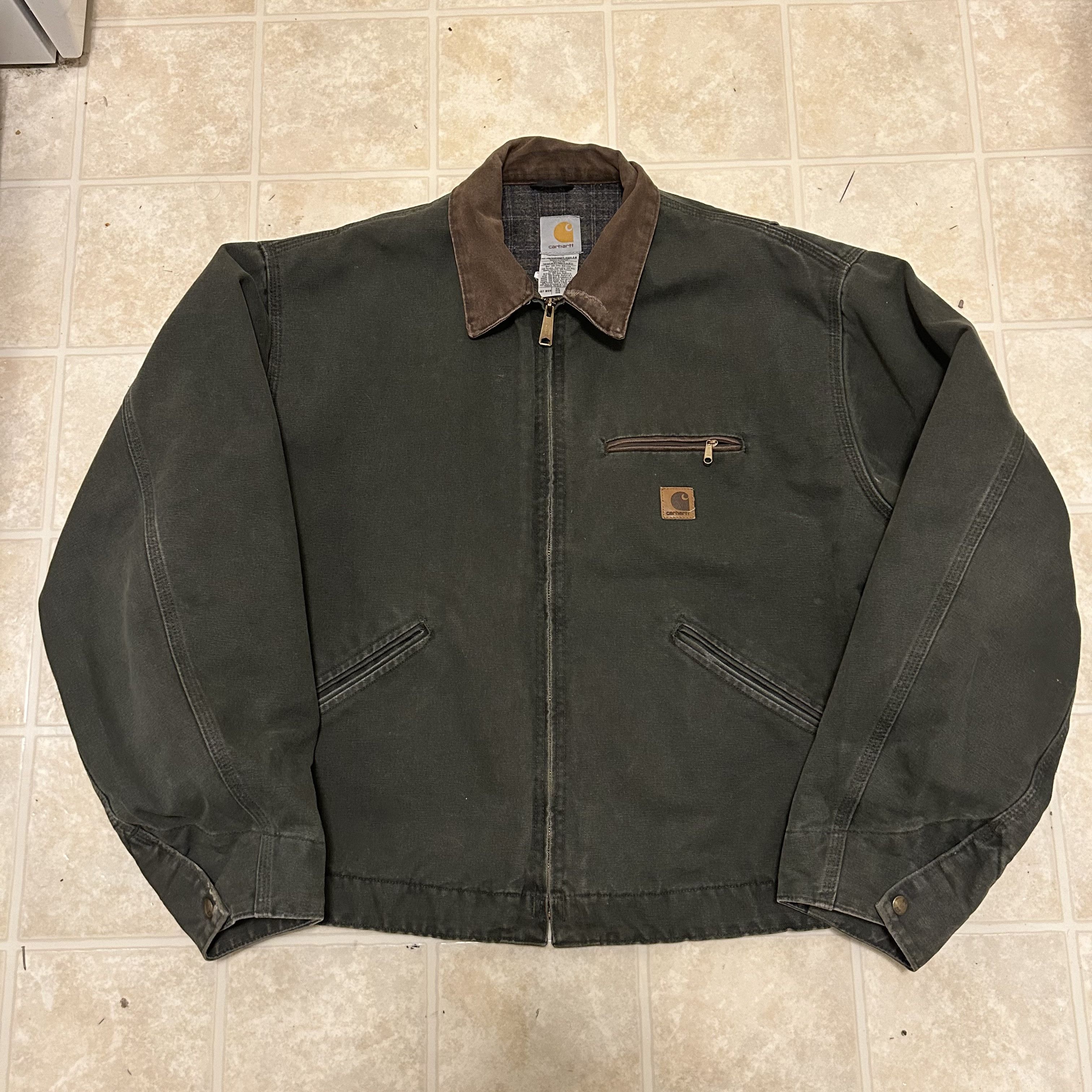 Carhartt × Vintage Vintage Carhartt Detroit Jacket Moss Green J97 MOS ...
