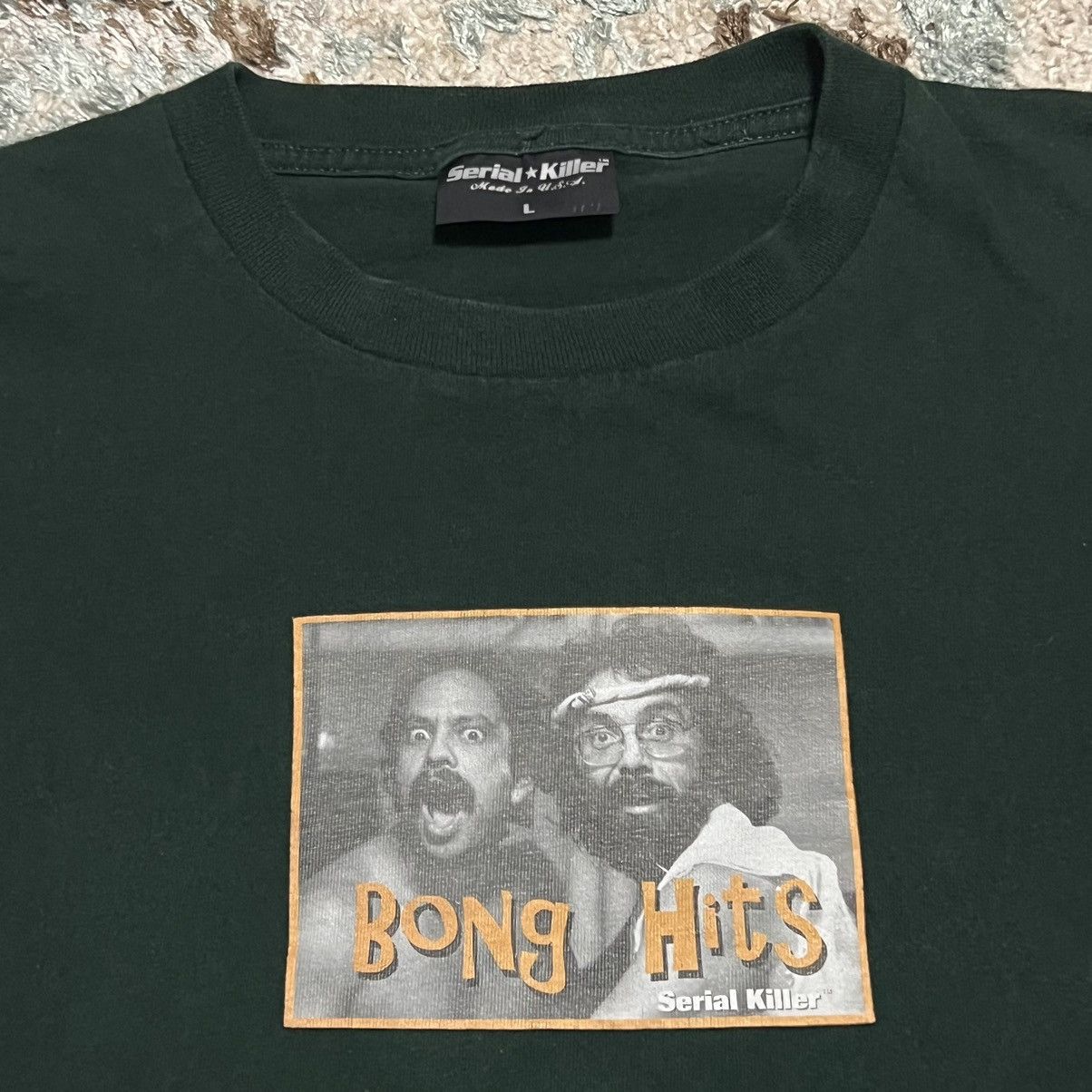 Vintage Serial Killer Cheech and Chong "Bong Hits" Shirt Size L | Grailed