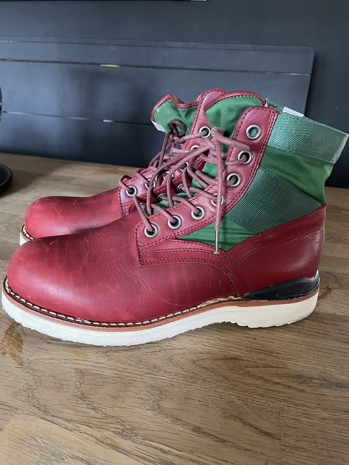 Visvim Visvim 7-hole ‘73 Veggie Burgundy Boots | Grailed