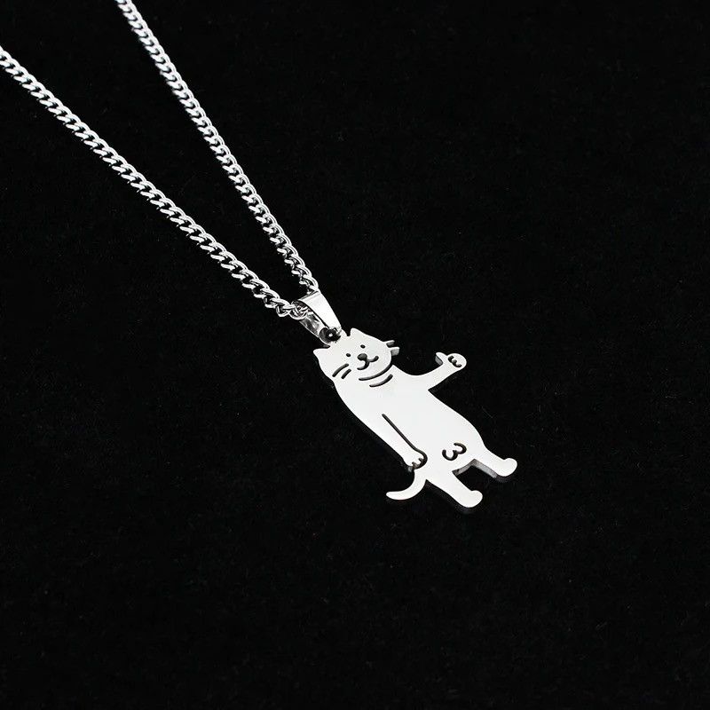 Cuban Link Chain Good Cat Pendant Necklace | Grailed