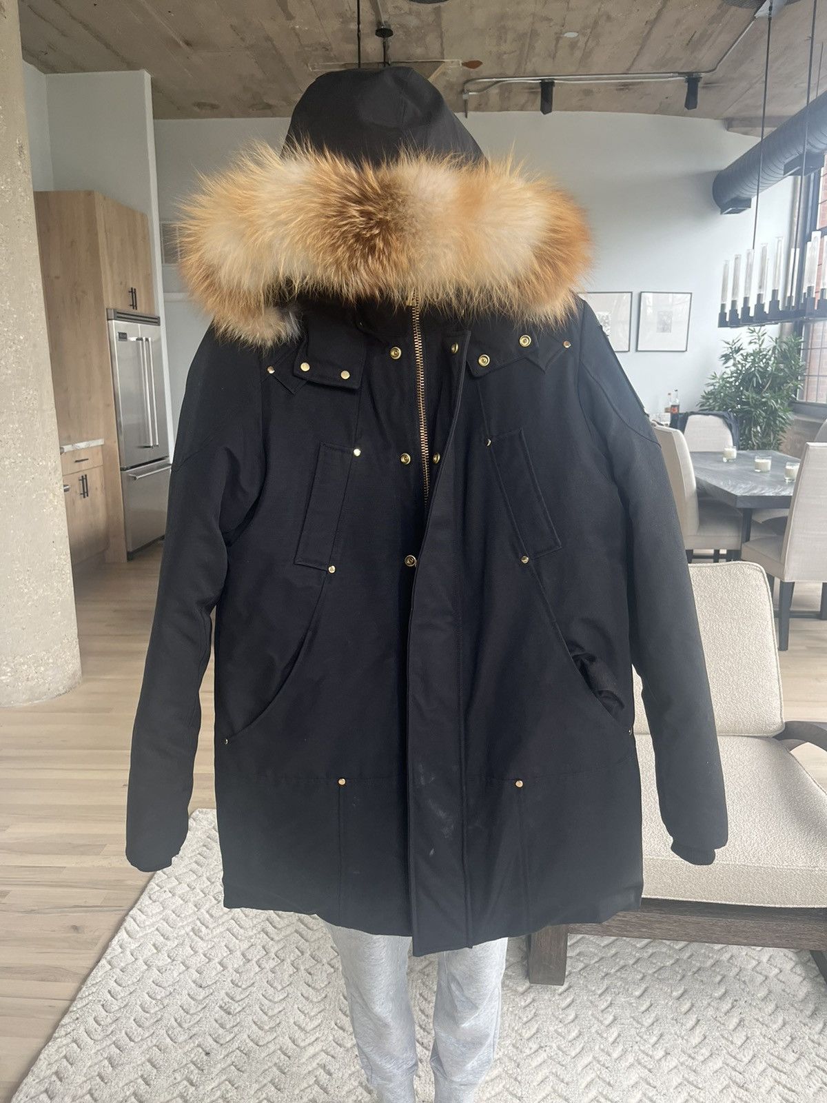 Moose Knuckles Moose Knuckle Black Stiing Gold Parka | Grailed