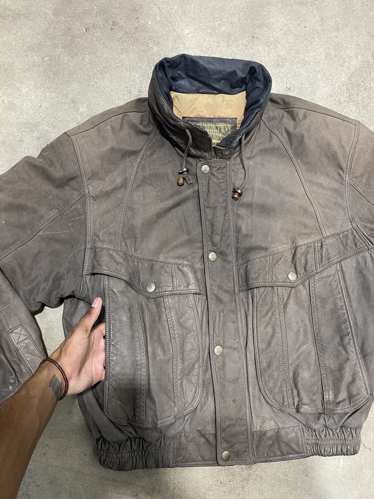 Leather Jacket × Structure × Vintage Vintage ‘Structure’ Aviator Style ...