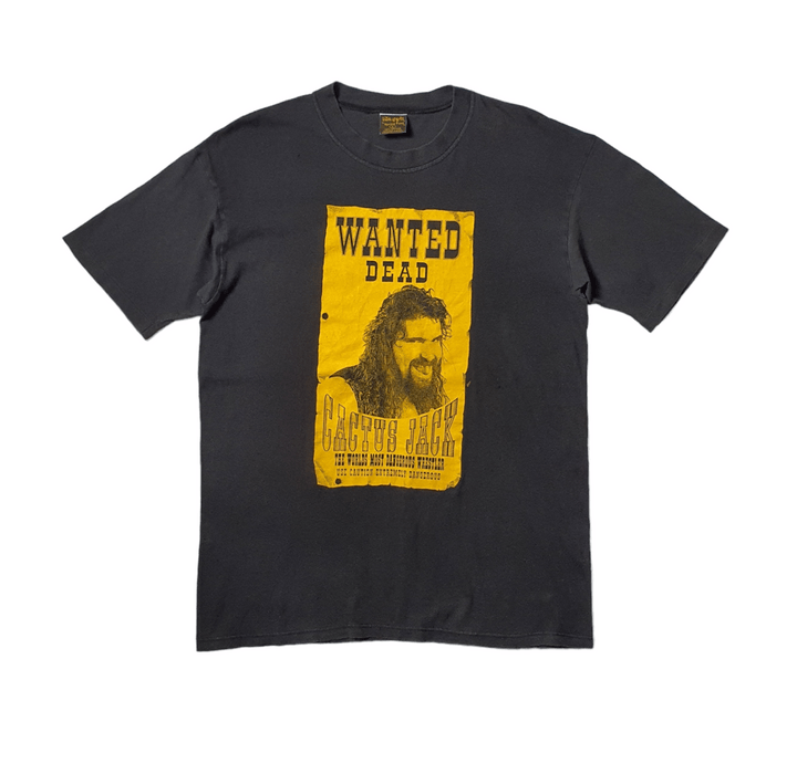 Vintage 90s MICK FOLEY Cactus Jack Wanted Dead T shirt size Large | Grailed