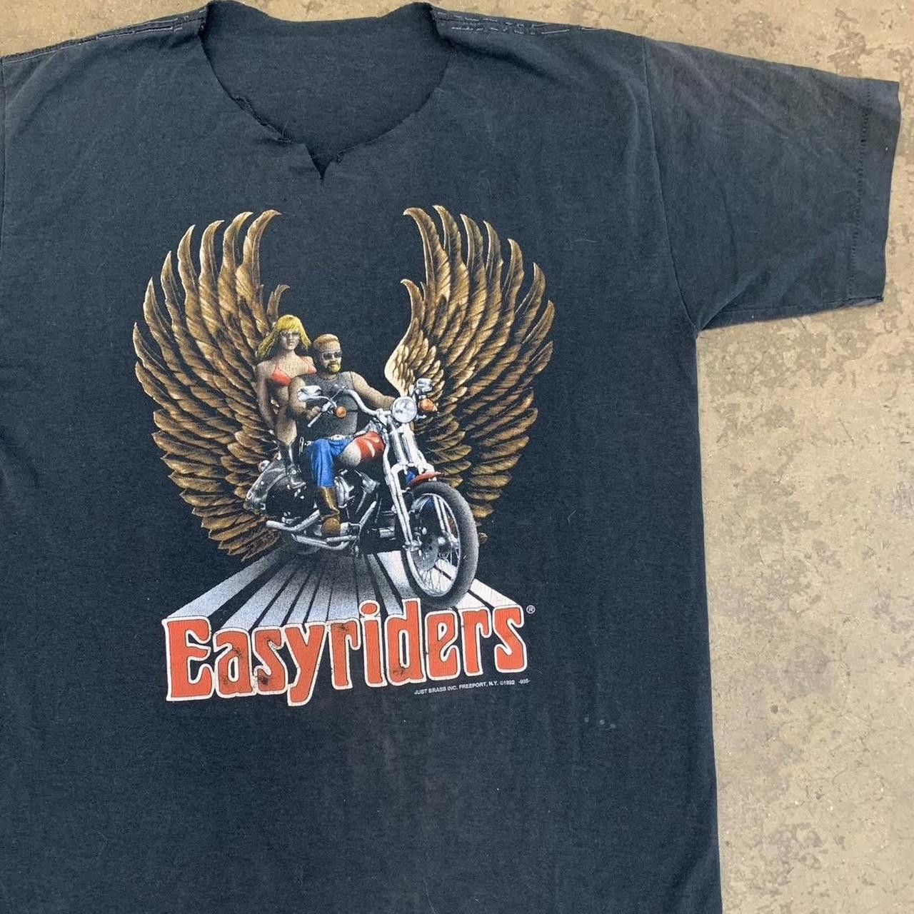 Vintage vtg 3D emblem harley davidson Easy Riders angel wings tshirt ...