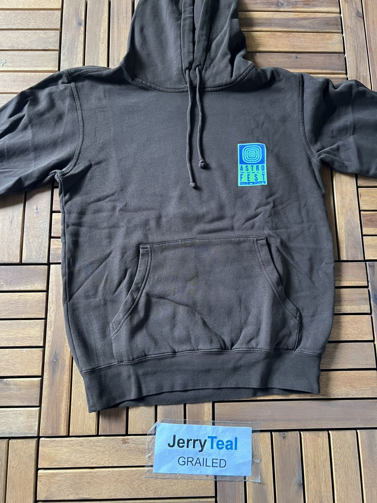 Travis Scott Travis Scott Astroworld Exclusive Flame Guy Hoodie Brown ...