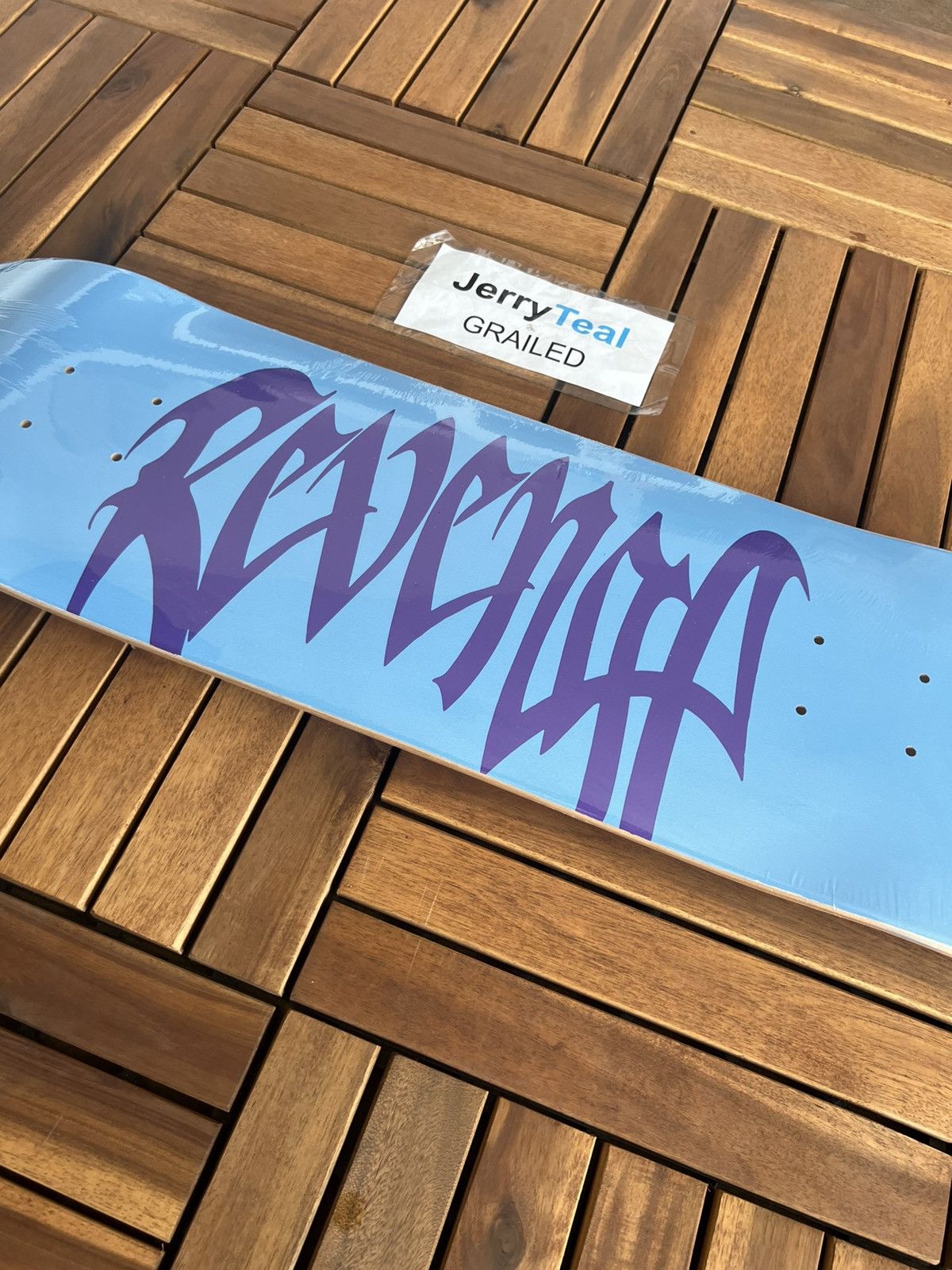 Revenge Revenge Skate Deck OG Arch Logo Light Blue | Grailed