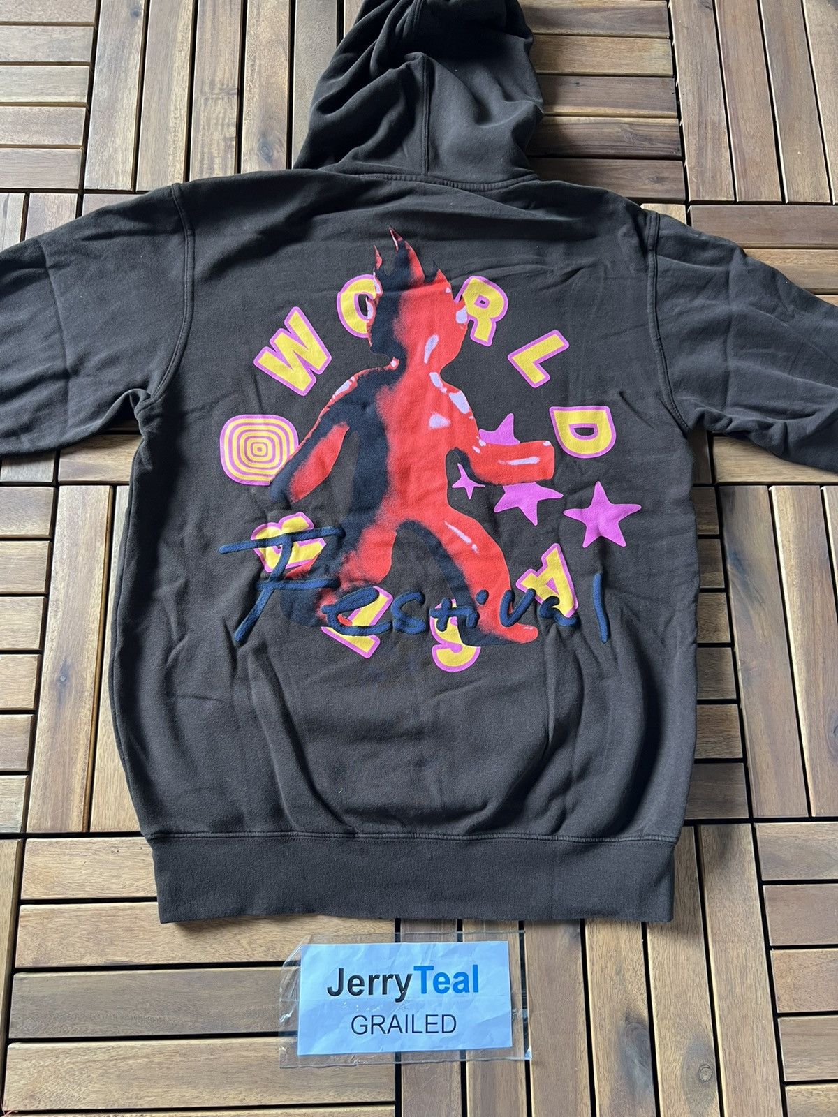 Travis Scott Travis Scott Astroworld Exclusive Flame Guy Hoodie Brown ...