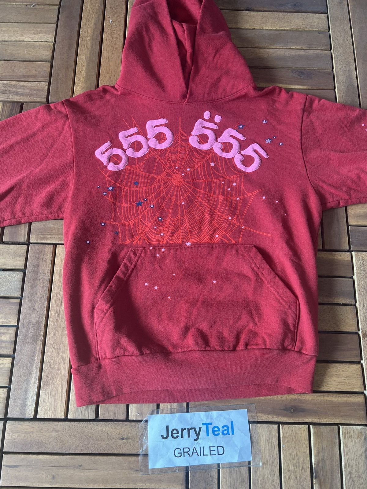 Spider Worldwide Spider Worldwide Red Angel Number 555 Hoodie Sp5der ...