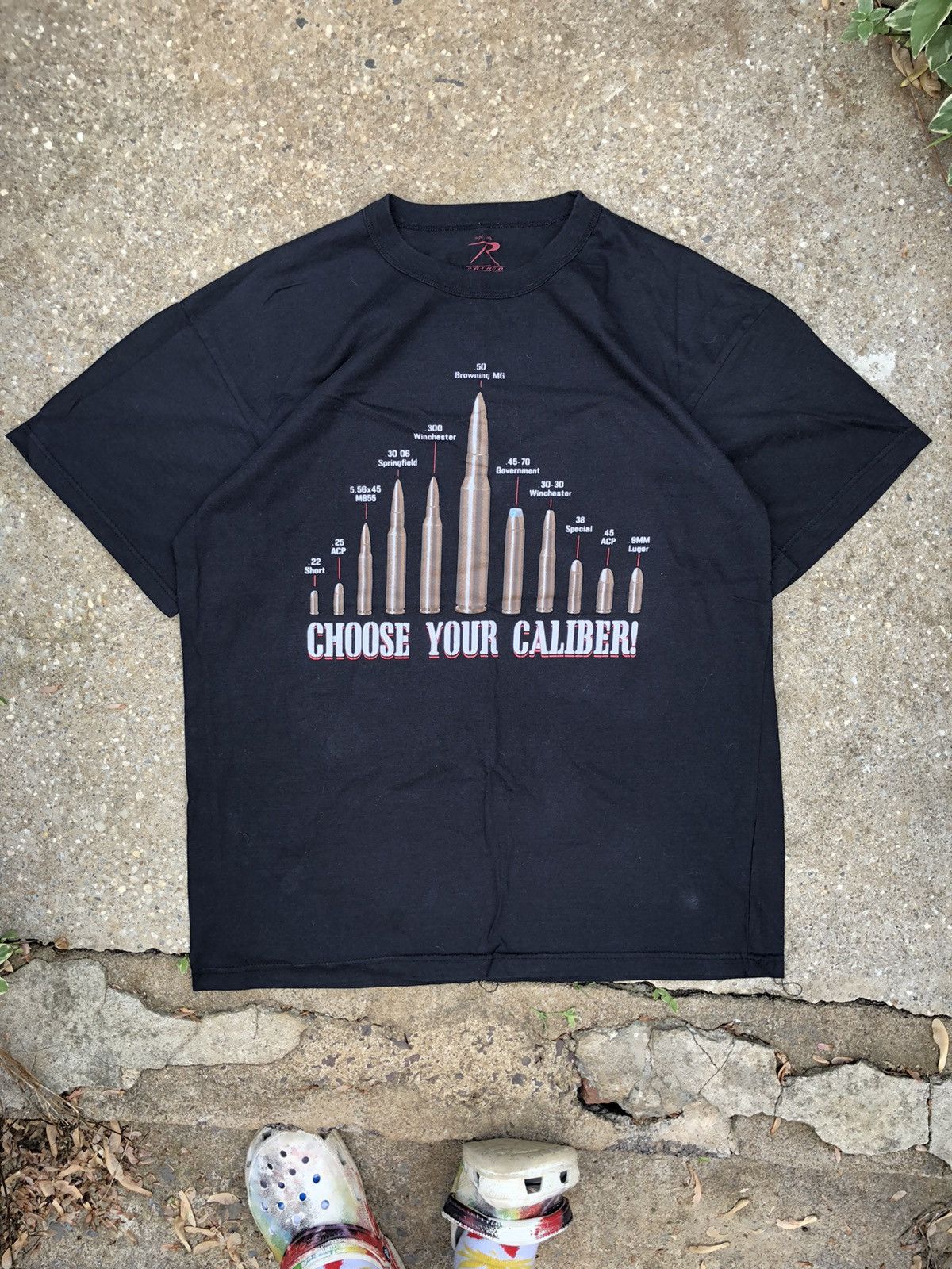 Military × Streetwear Y2K Gun Caliber tee | Grailed