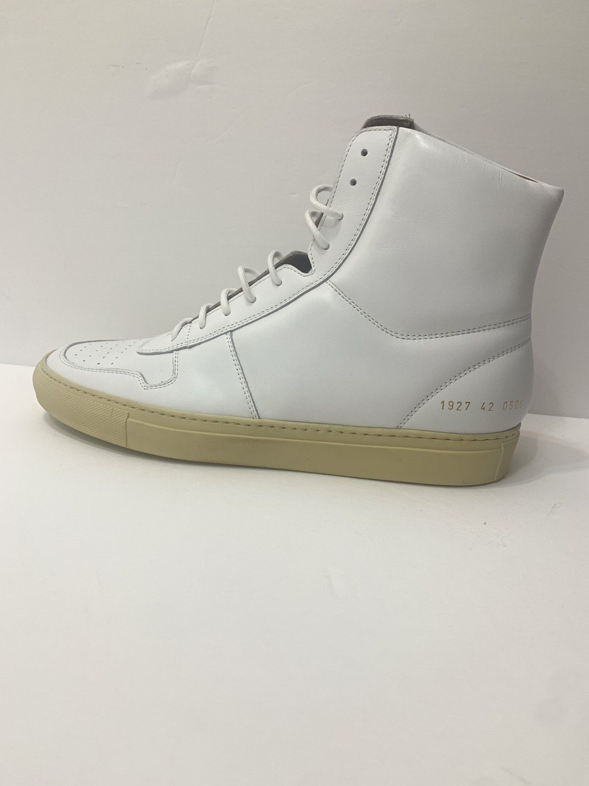 Common Projects COMMON PROJECTS VINTAGE B-BALL HIGH WHITE SNEAKERS ...