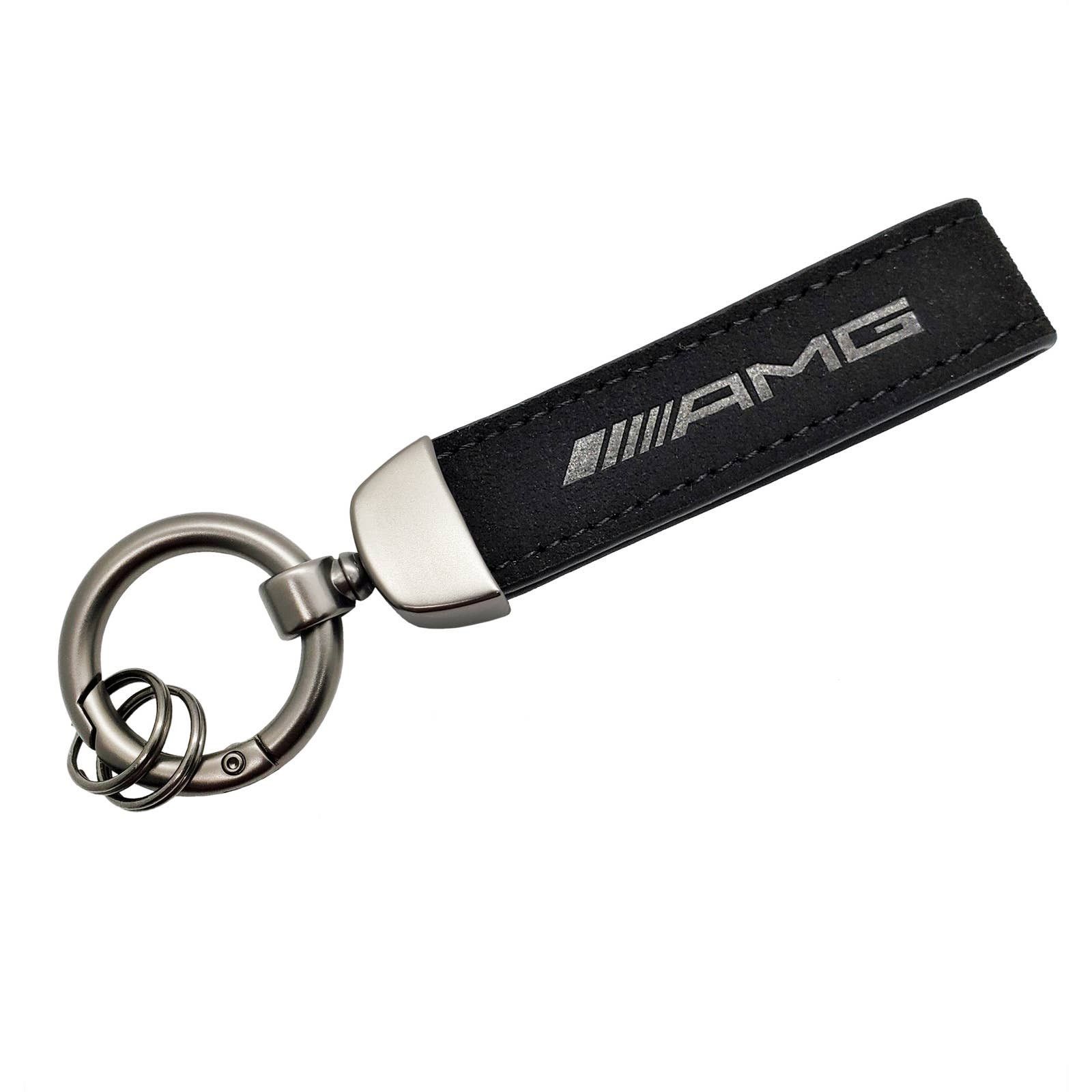 Mercedes Benz Keyfob Keychain For Mercedes AMG Black Suede Engraved ...