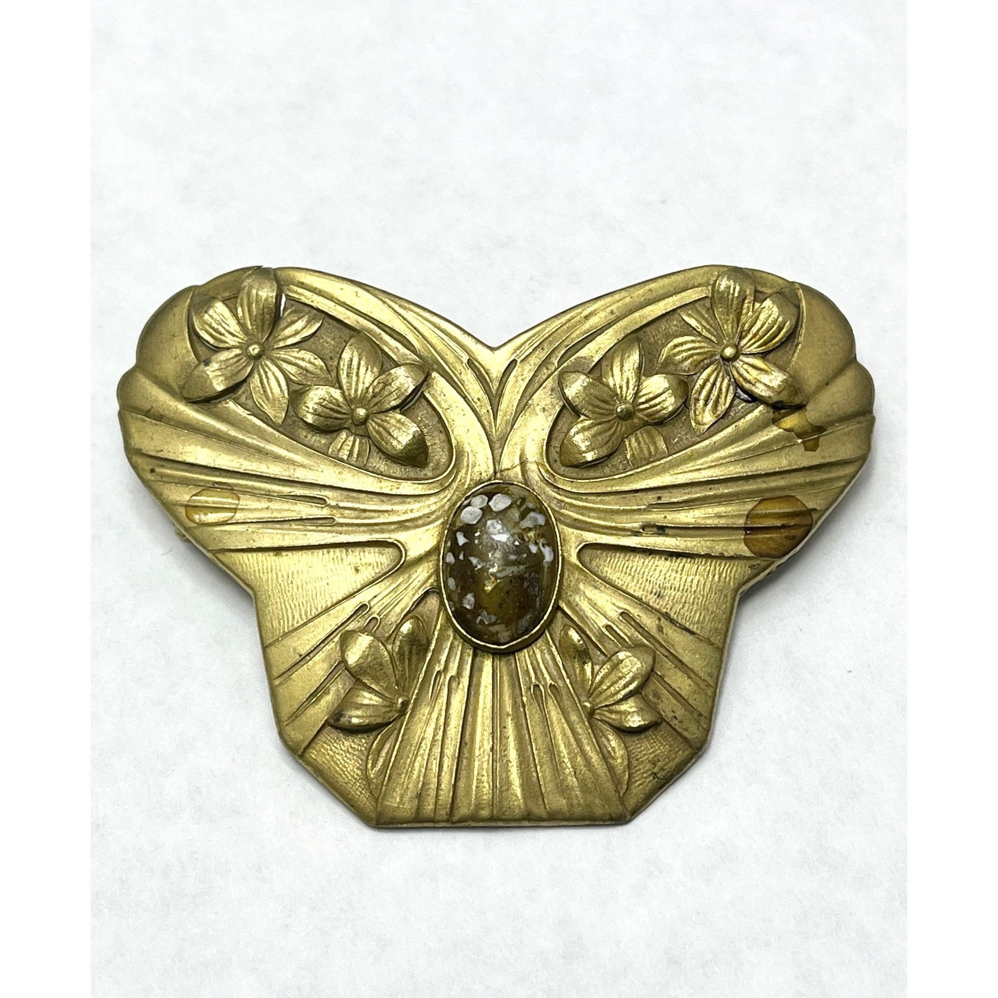 Vintage Estate Antique Stone Floral Sash Pin Brooch | Grailed