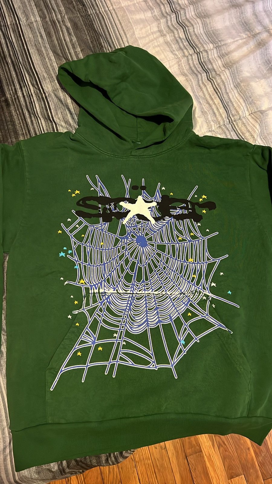 Sp5der × Young Thug Spider worldwide Sp5der Web Hoodie Hunter Green ...