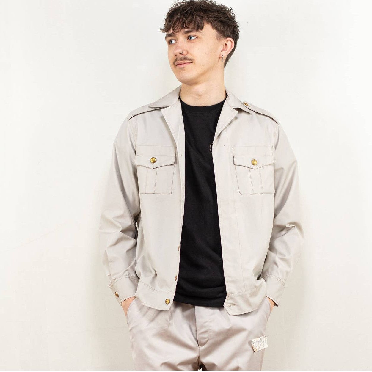 Vintage Vintage 80's Men Navy Fleet Workers Jacket in Grey | Grailed