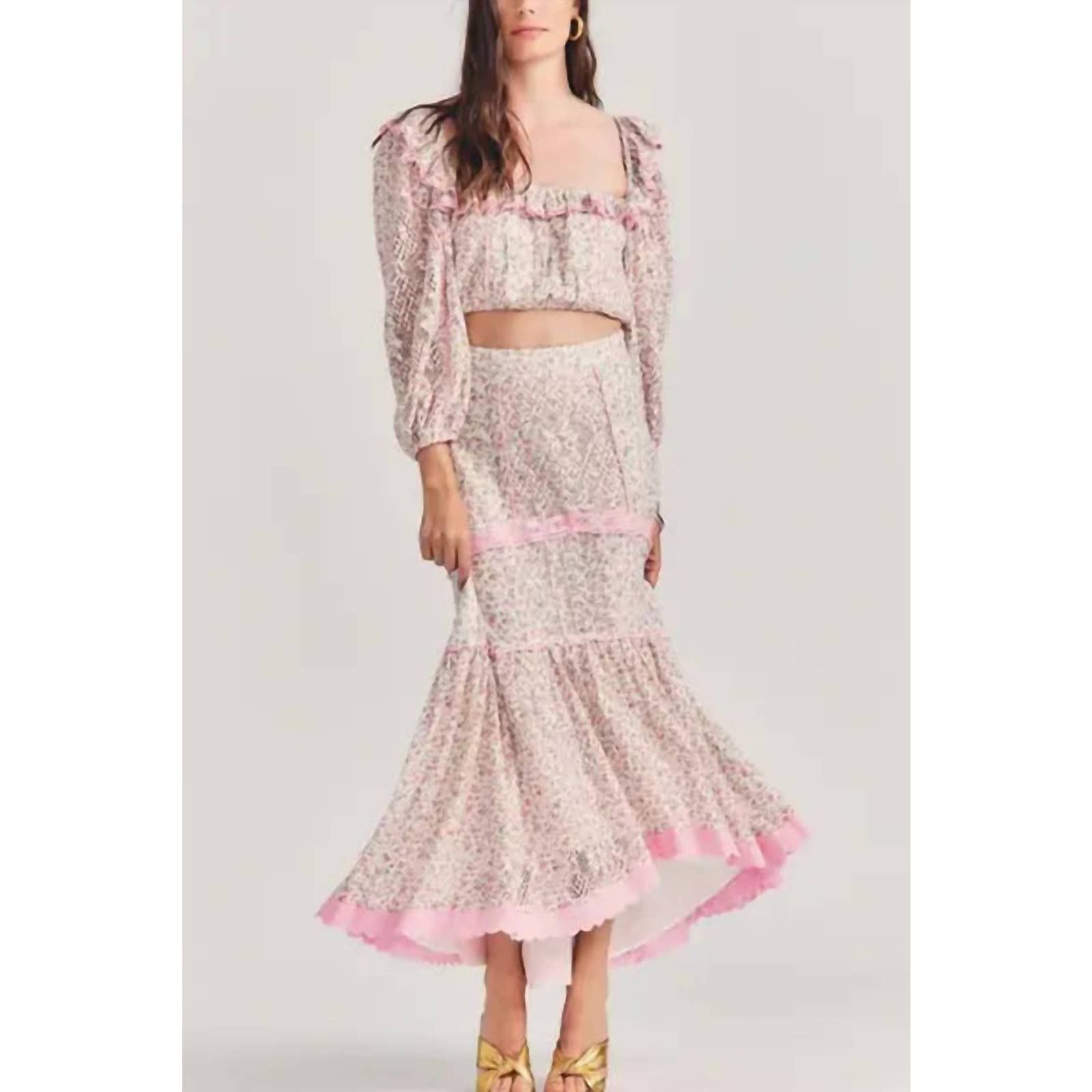 LoveShackFancy Sisto Skirt In Petunia Pink | Grailed