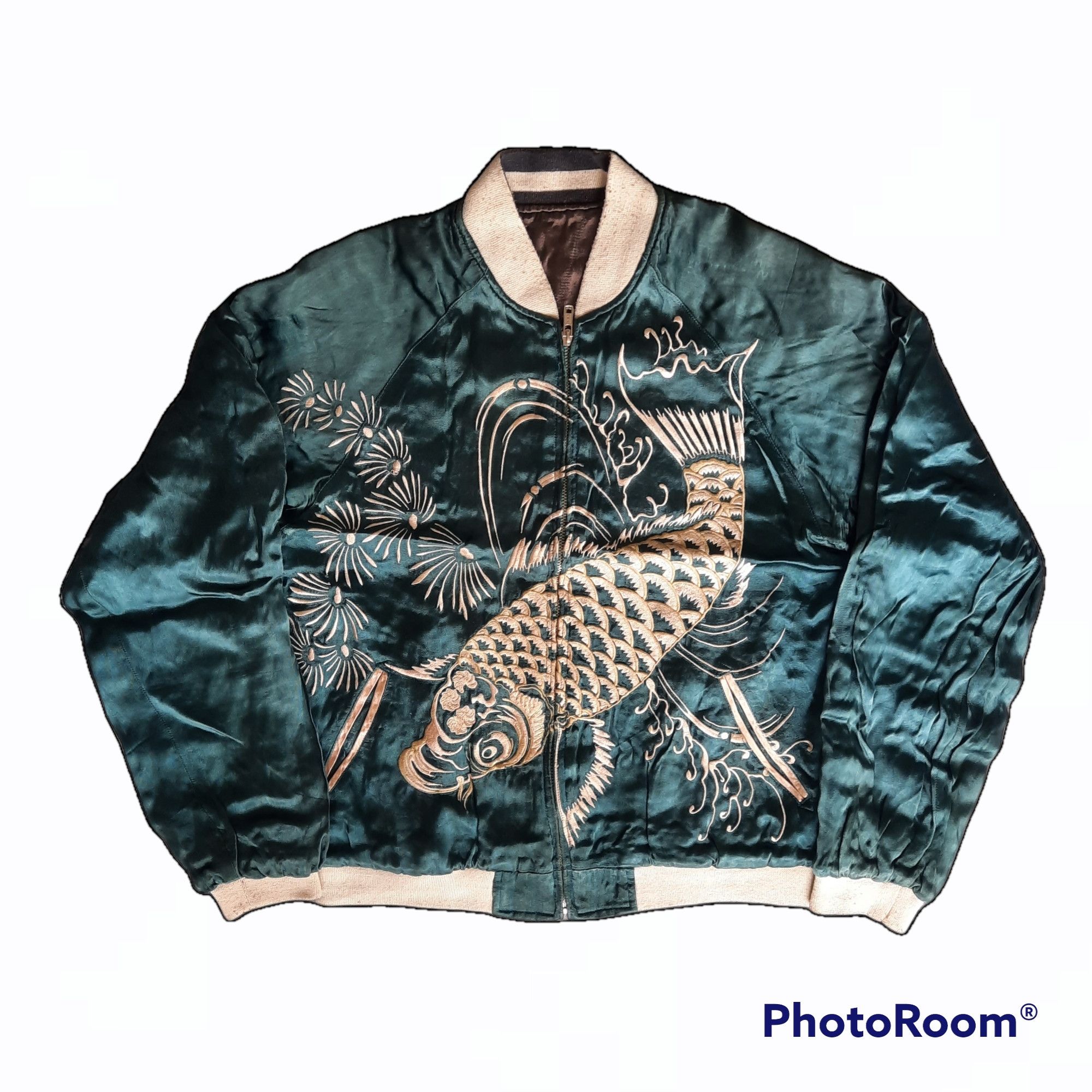 Other Japanese classic script carp fish sukajan reversible jacket | Grailed