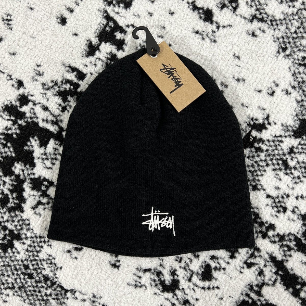 Stussy Y2K BASIC BEANIE HAT - BLACK - OS | Grailed