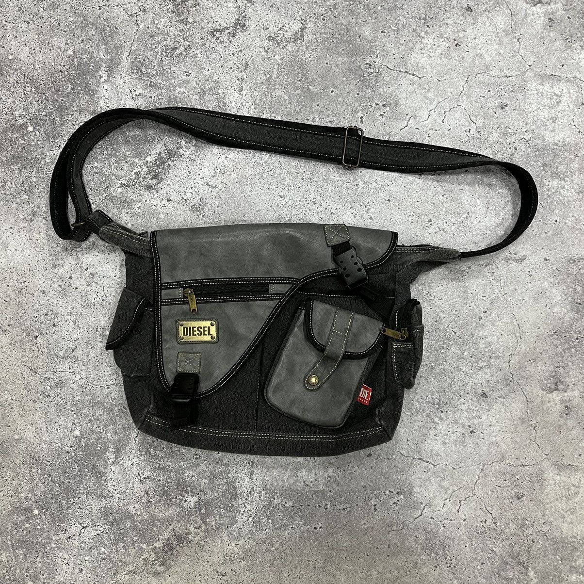 Diesel × Vintage Vintage Diesel Multi Pocket Leather Cargo Messenger ...