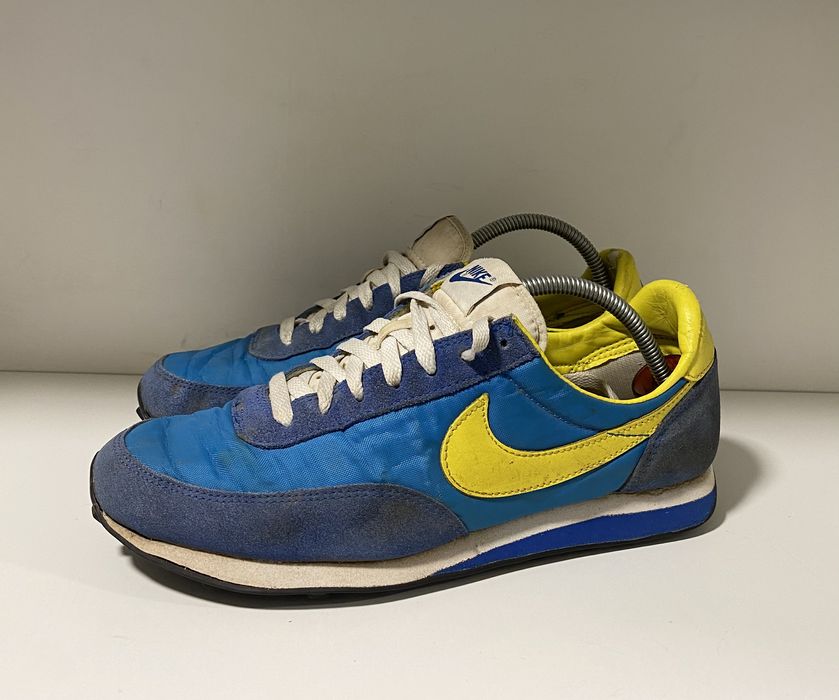 Nike RARE Vintage Nike Elite Waffle Ocean Blue yellow sneakers | Grailed