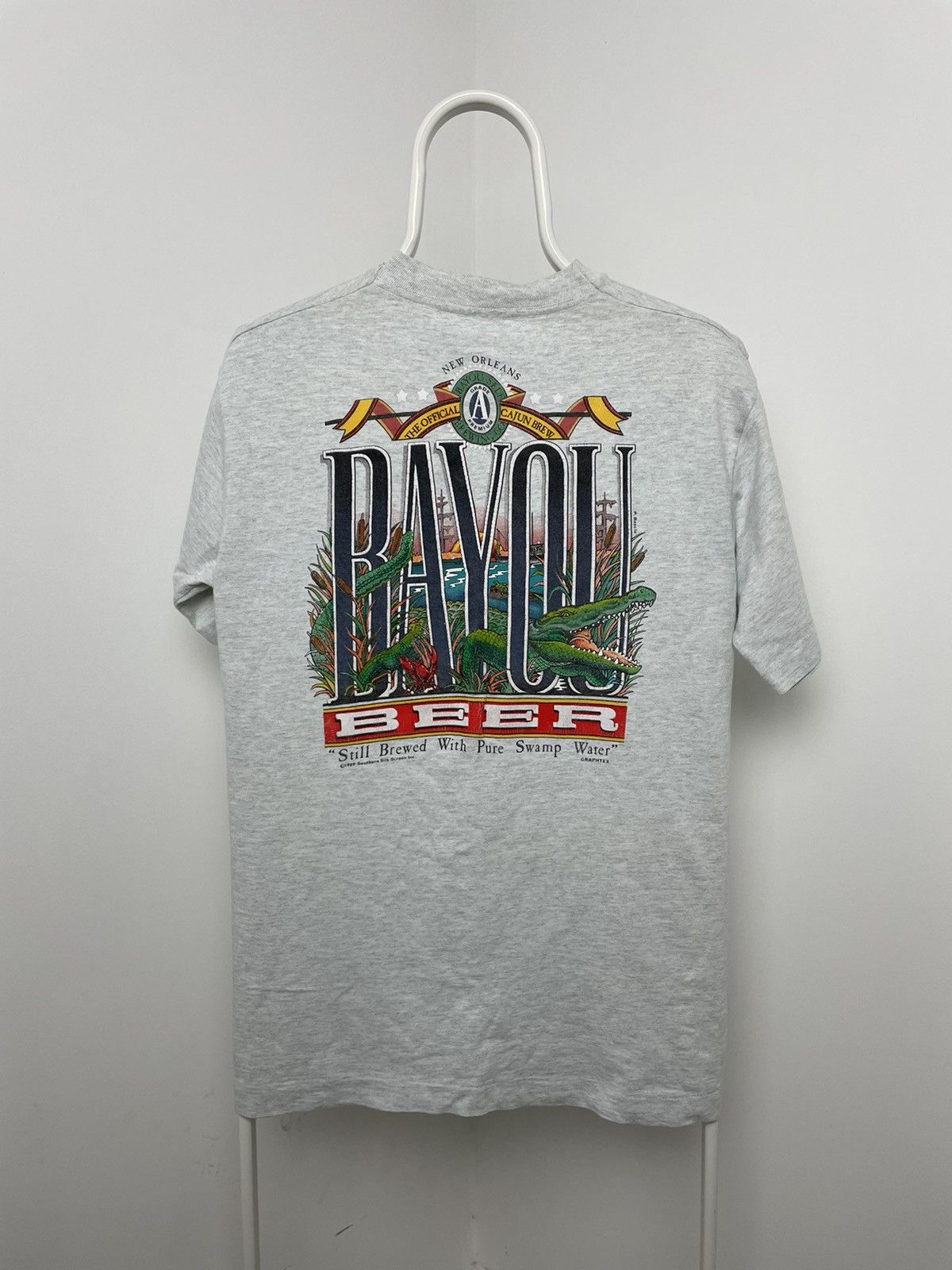 Vintage Vtg 80s Bayou Beer Brewing Alligator Drinking Animal Nature ...