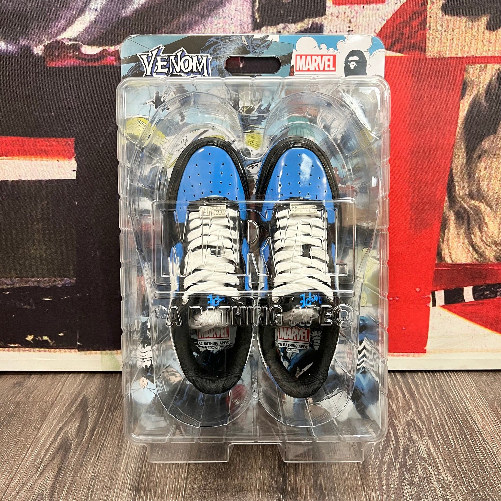Bape 2022 Bape Bapesta Low x Marvel Venom Black / Blue / White | Grailed