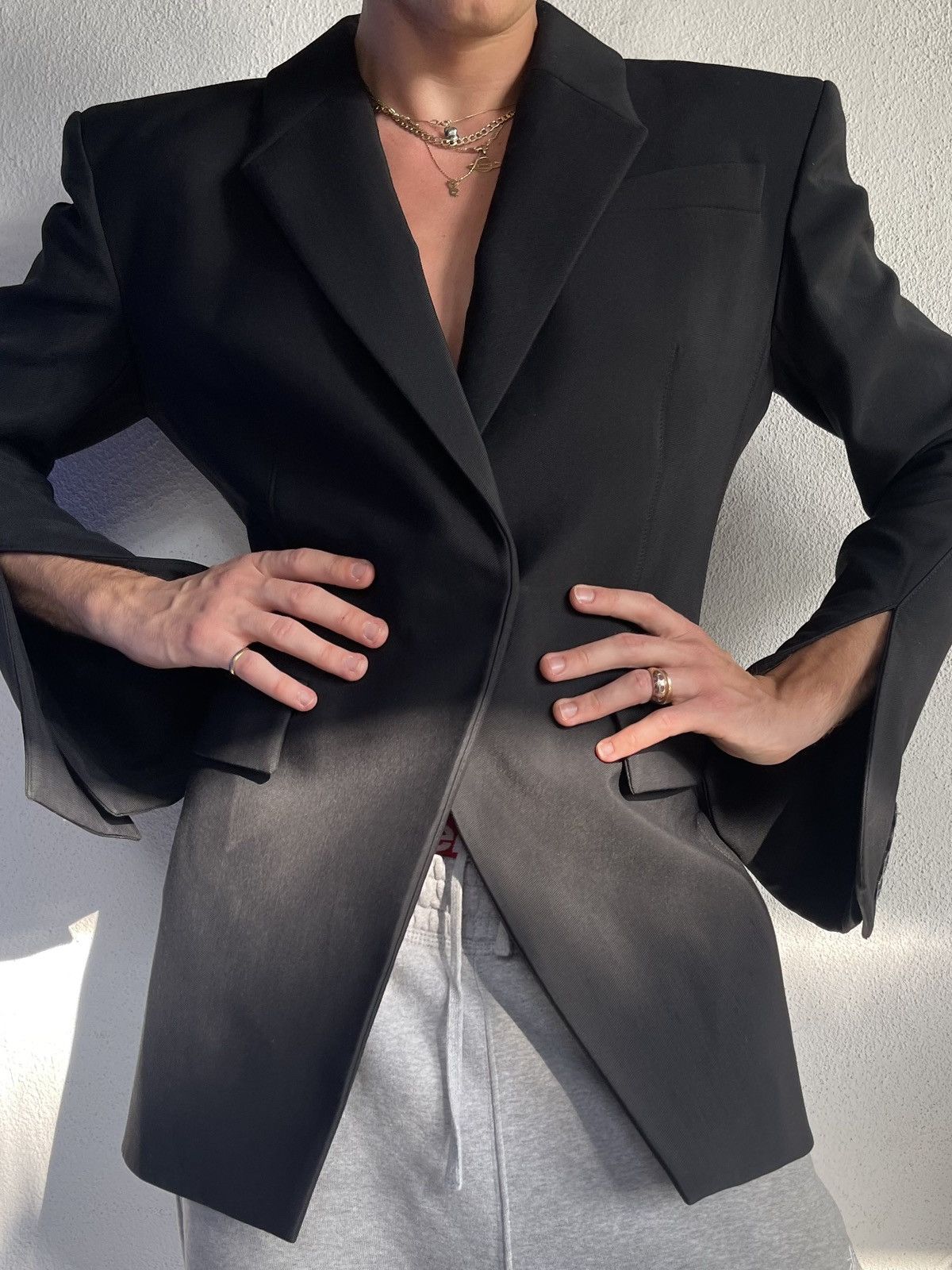 Mugler Black Mugler backless blazer | Grailed