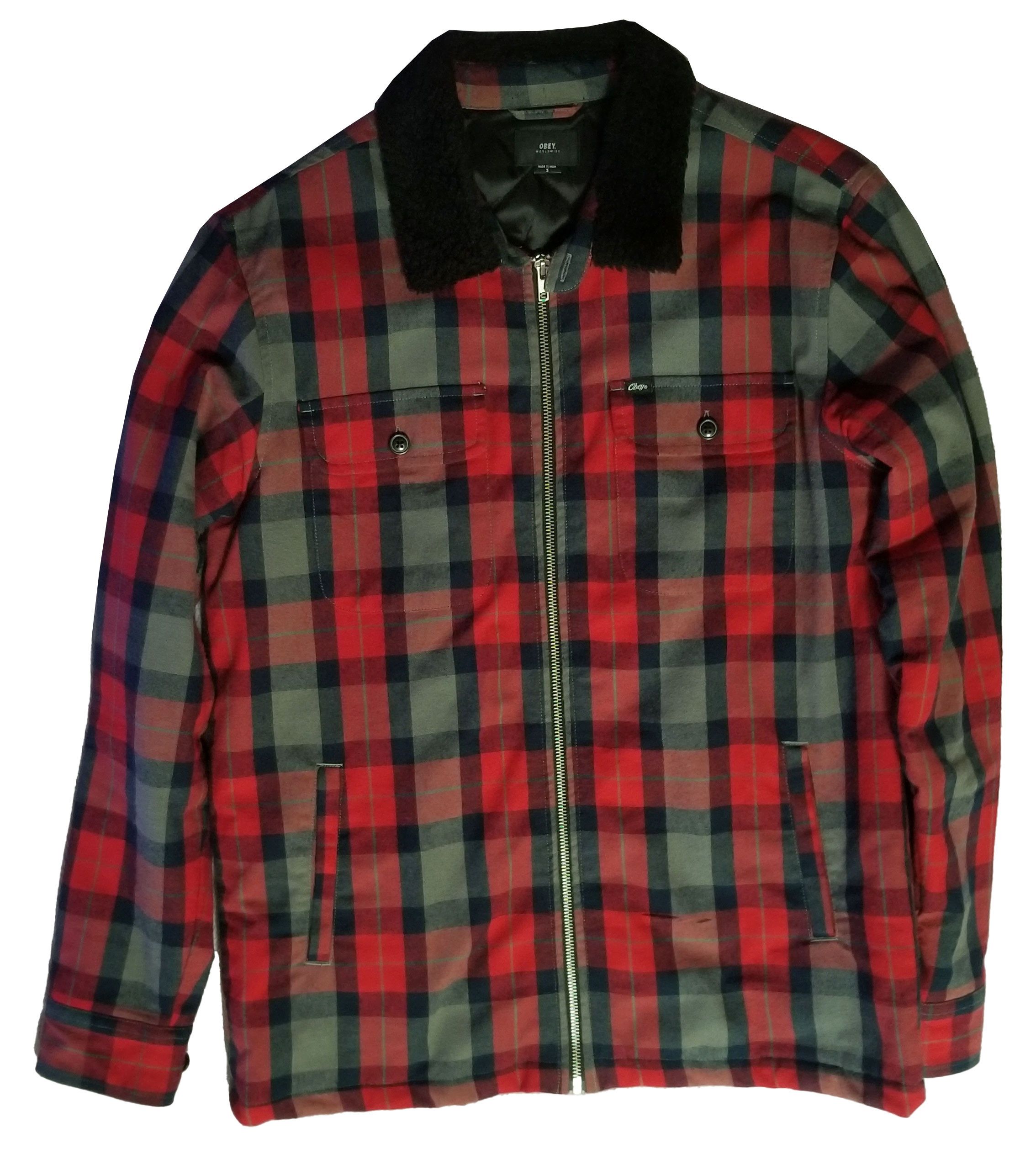 Obey Obey Flannel Bomber Jacket | Grailed